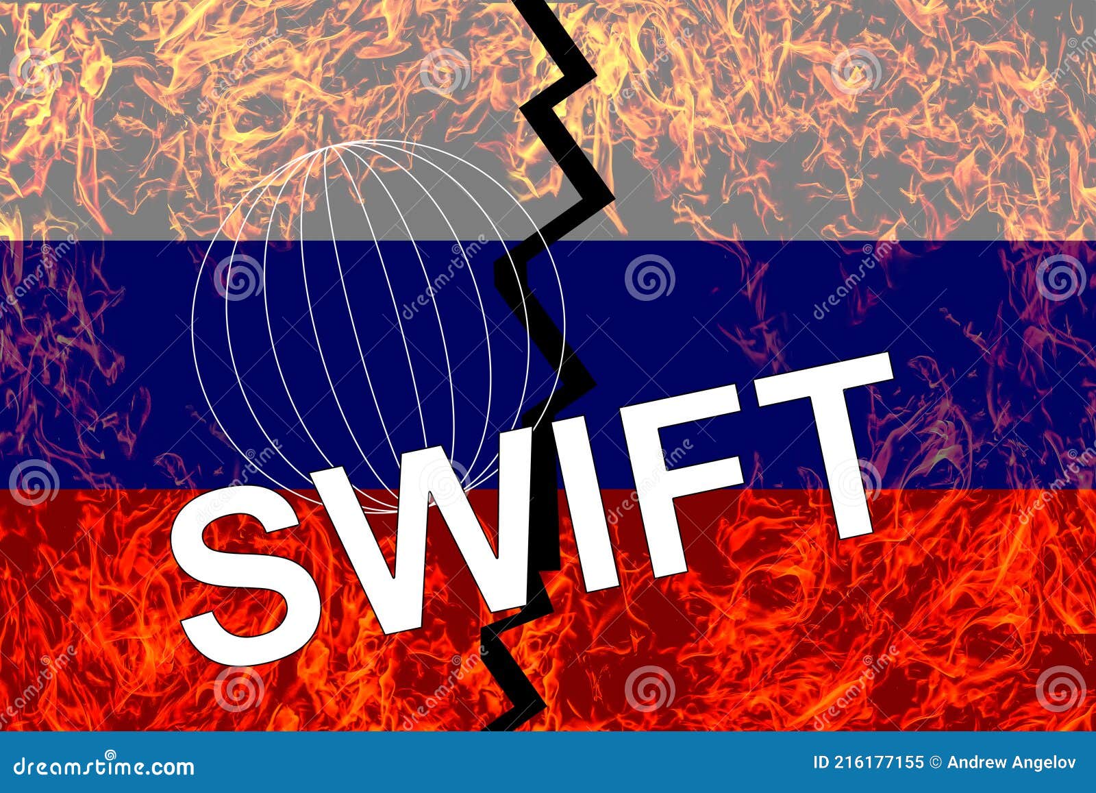 A Crack in the Monolith. Flag of Russia Stock Image - Image of ...