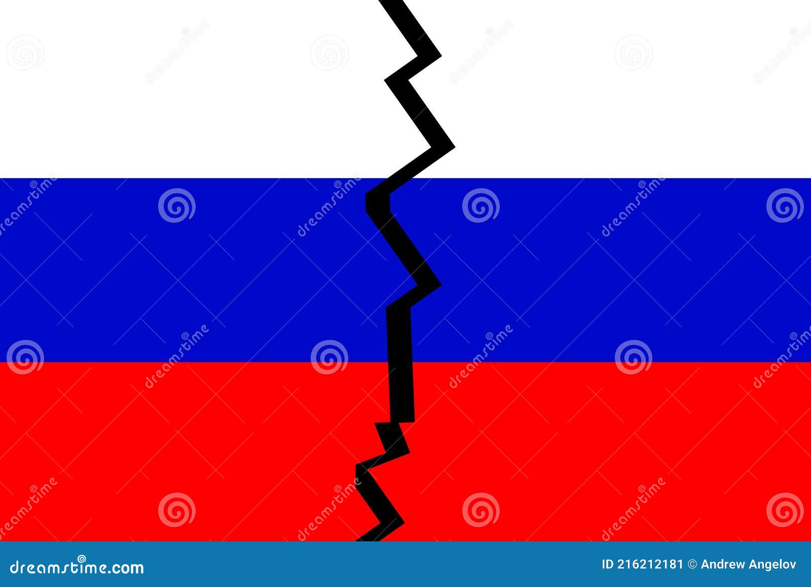 A Crack in the Monolith. Flag of Russia Stock Illustration ...