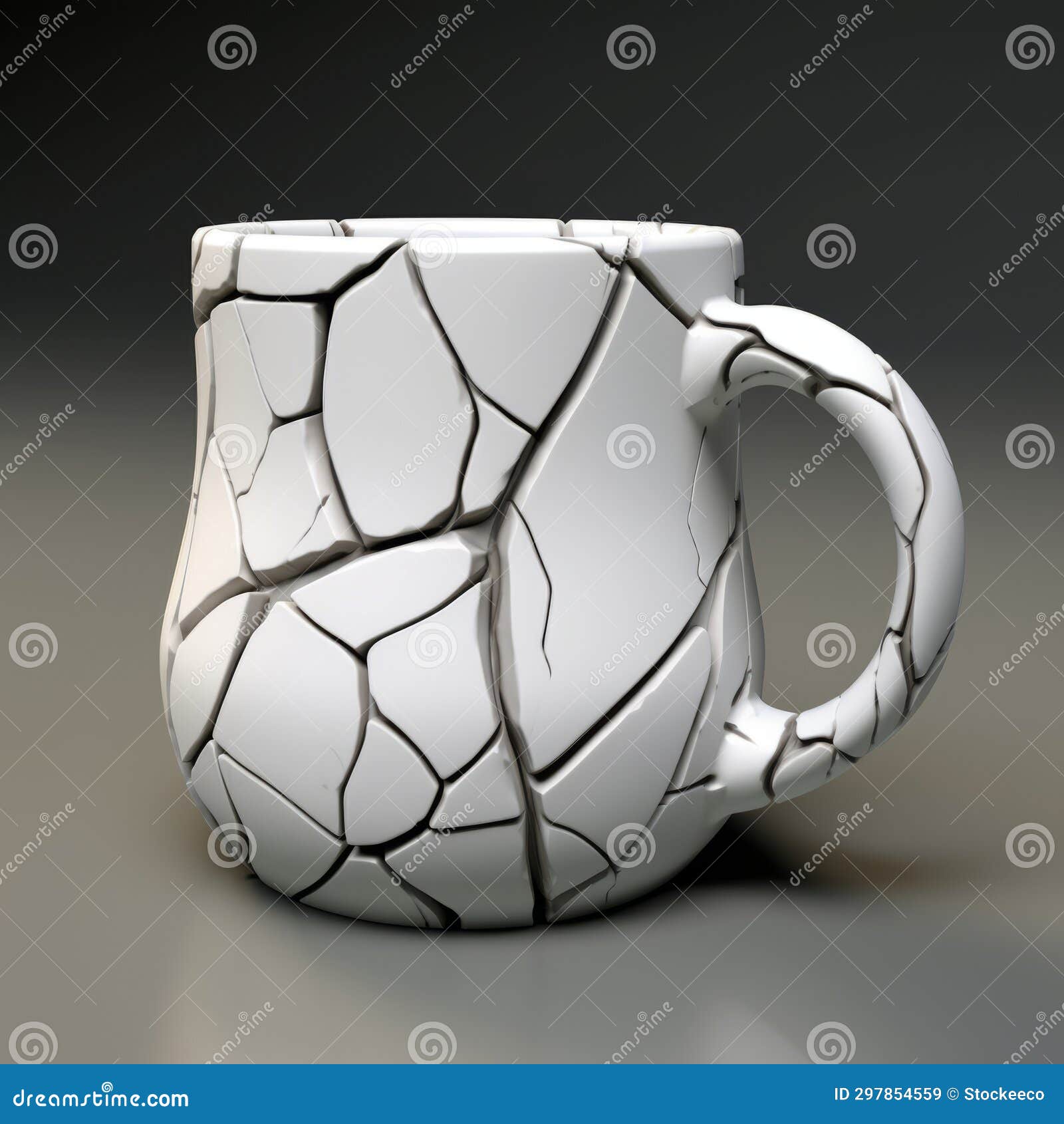 Crack Mug 3d Model with Dramatic Shading and Dry Wit Humor Stock ...