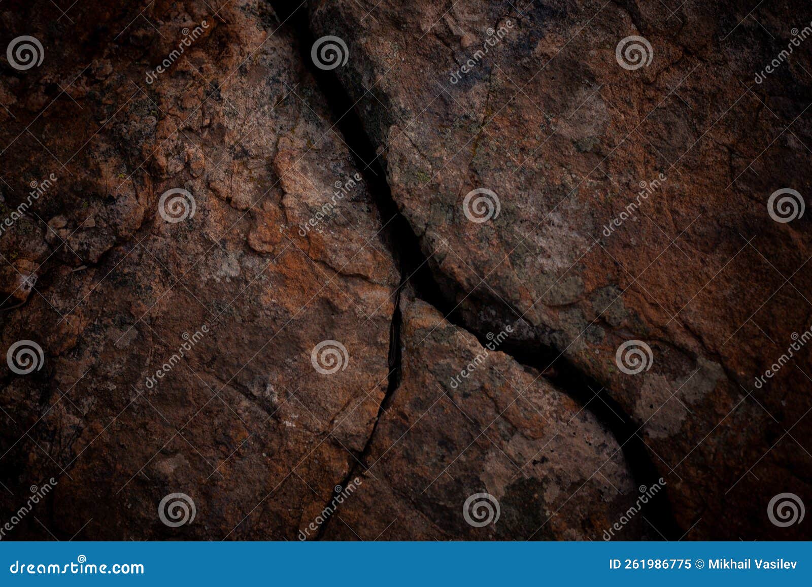 Crack in the Rock on Mountain in Dark Mood. Stock Image - Image of open ...