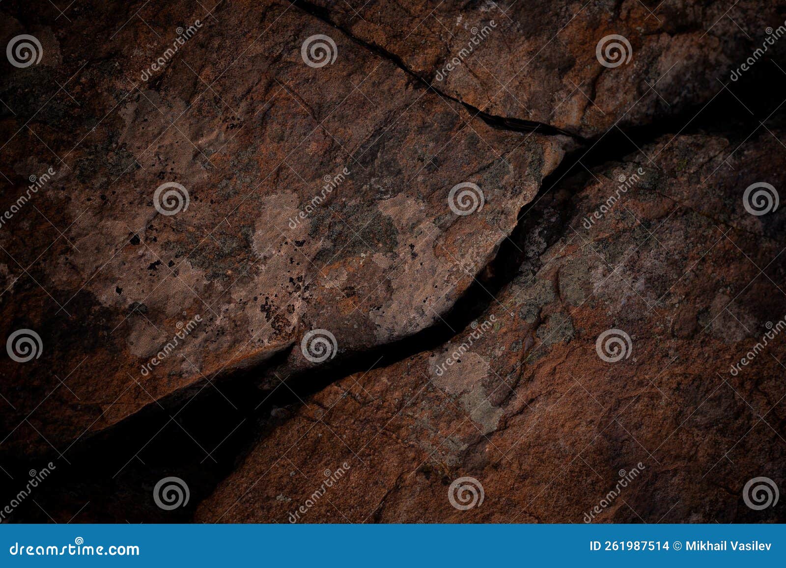 Crack in the Rock on Mountain in Dark Mood. Stock Photo - Image of torn ...