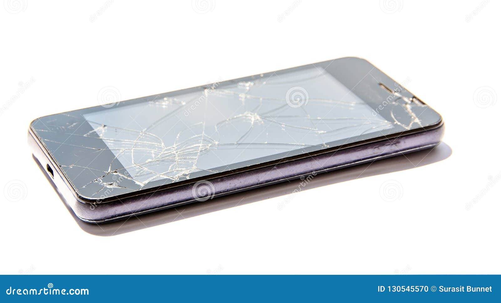 Crack on the screen stock photo. Image of cell, background - 130545570