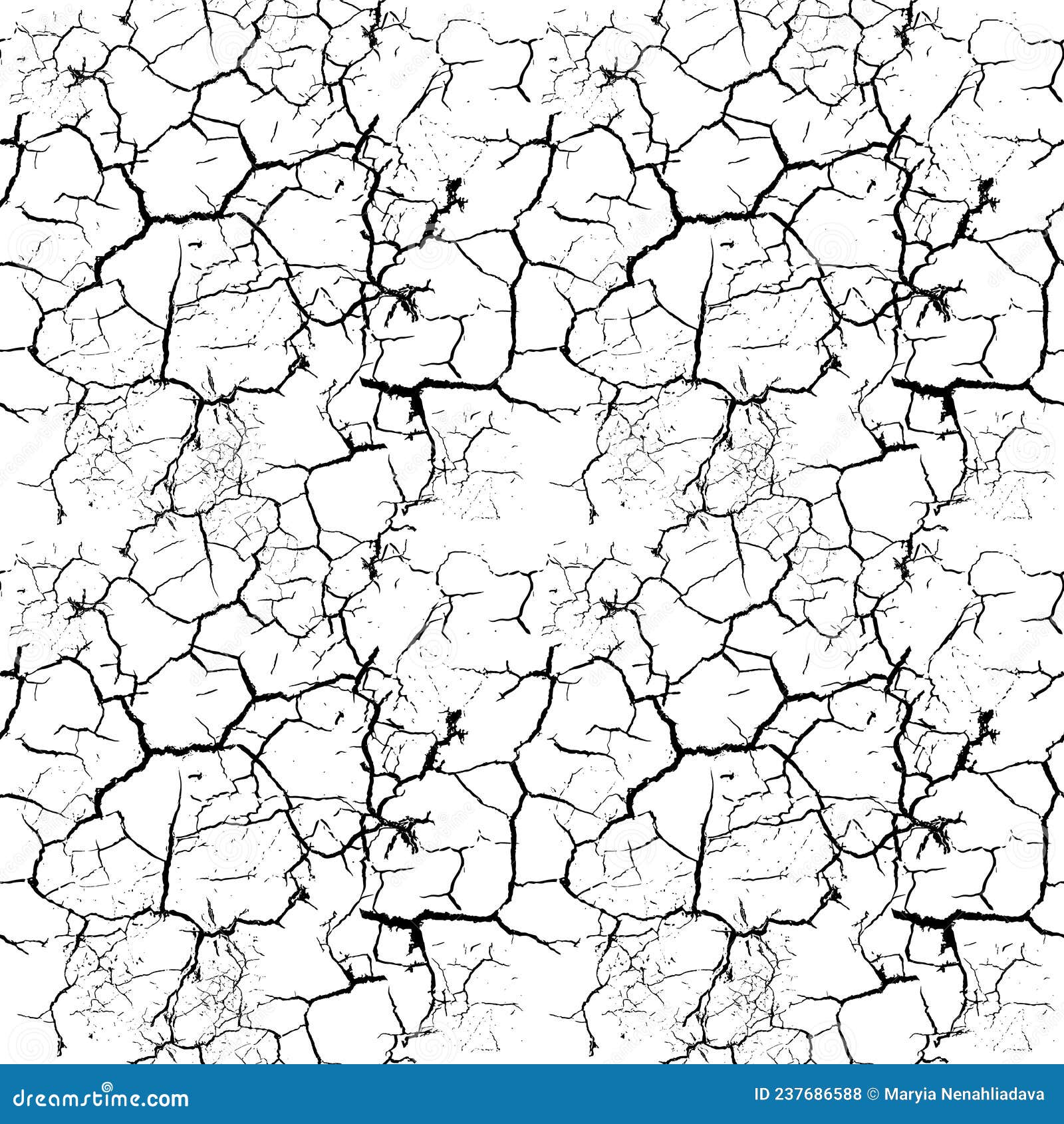Crack Seamless Pattern. Repeating Crackle Texture. Black Stone Effect ...