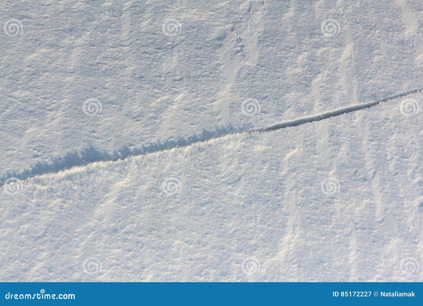 Crack on the snow river stock image. Image of natural - 85172227