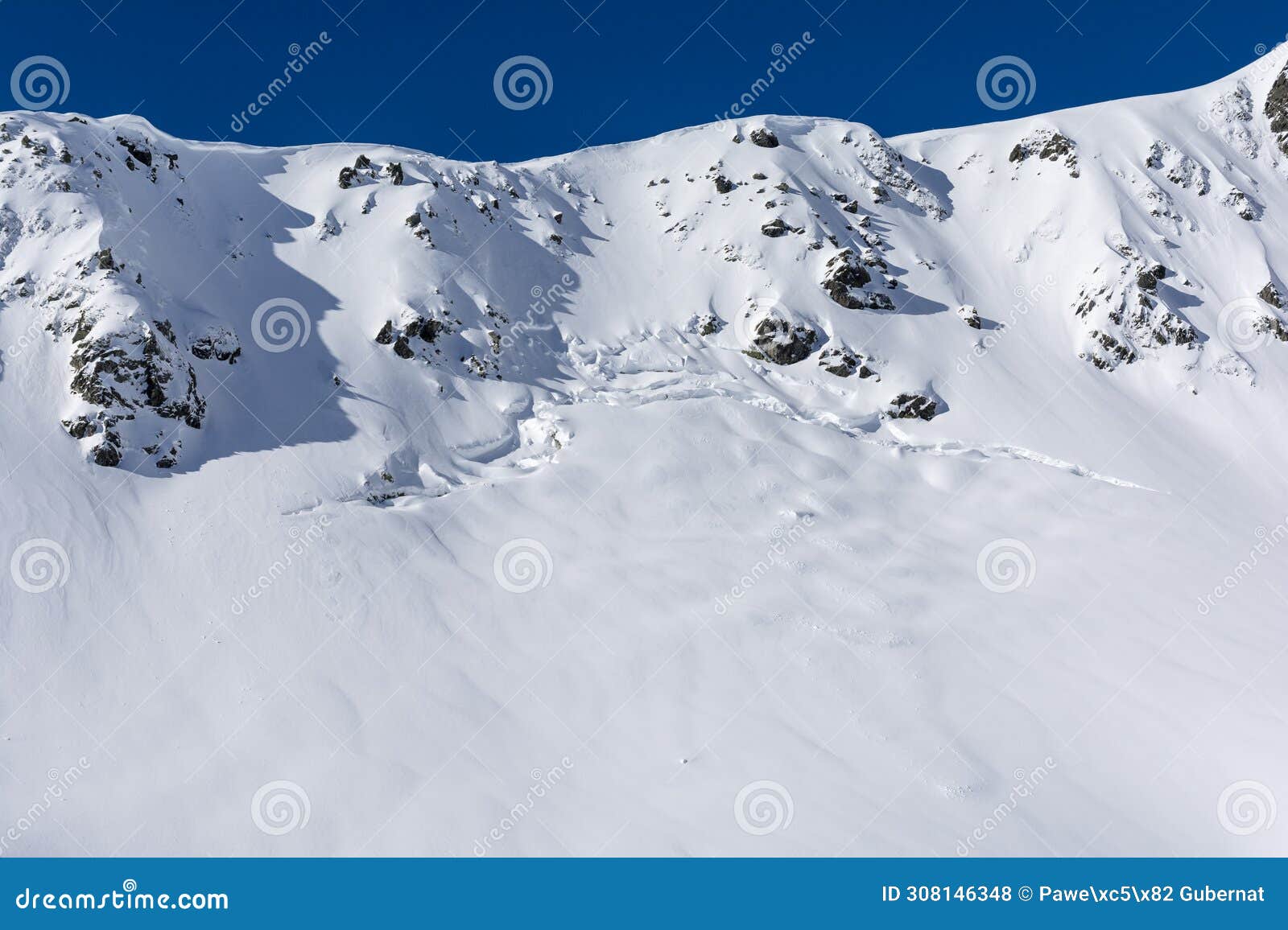 Crack on a Steep Snow Slope in the Mountains, Which is the Initial ...