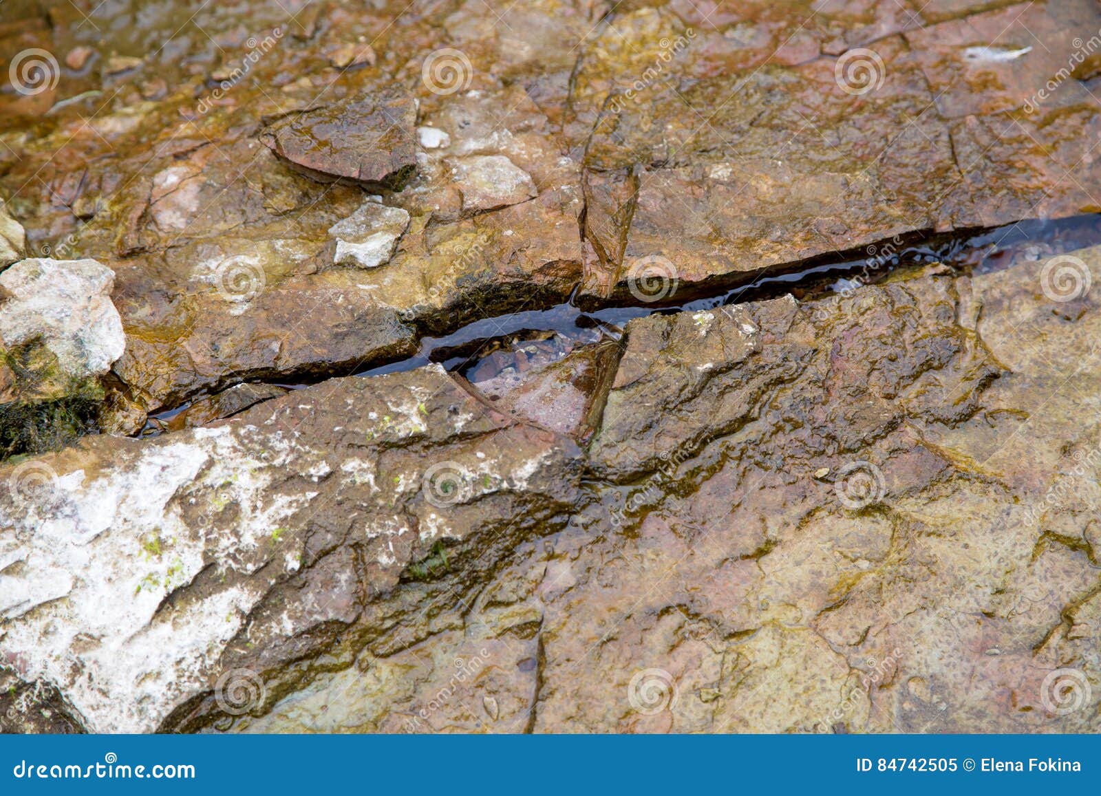 Crack on the Stone Bottom of the River Stock Image - Image of river ...