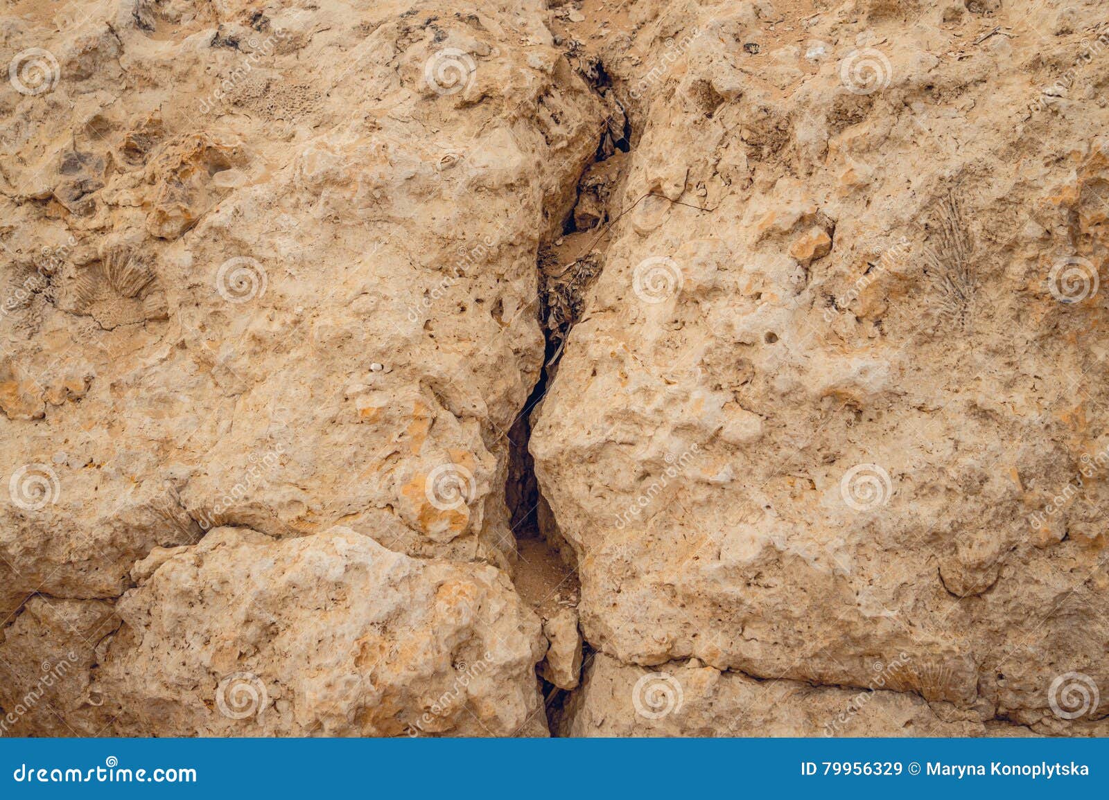 Crack in a Stone Cliff. Karst Fissure Stock Image - Image of crack ...