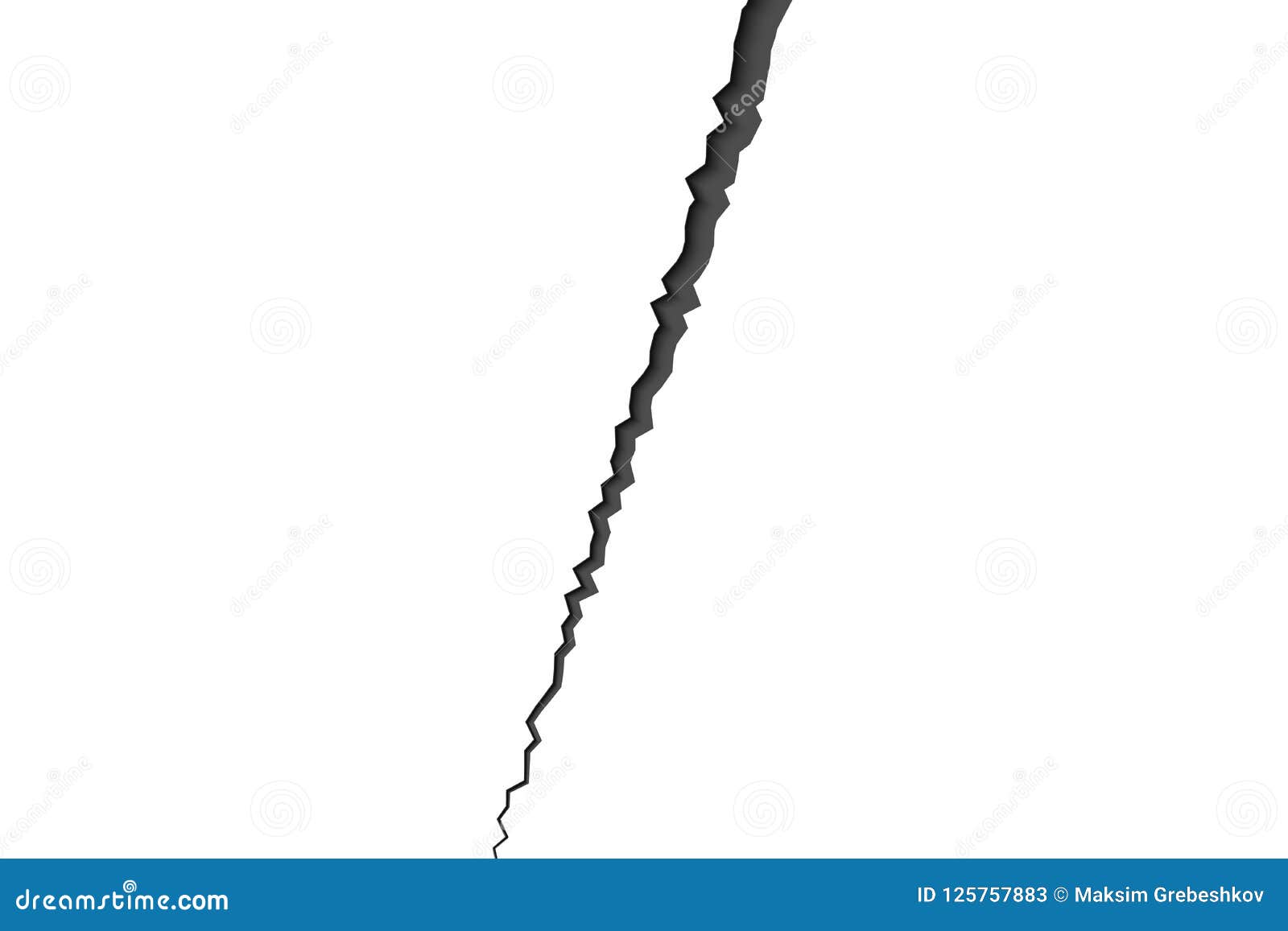 Crack In Surface. Rift In Earth. Realistic Fracture In Wall. Cartoon ...