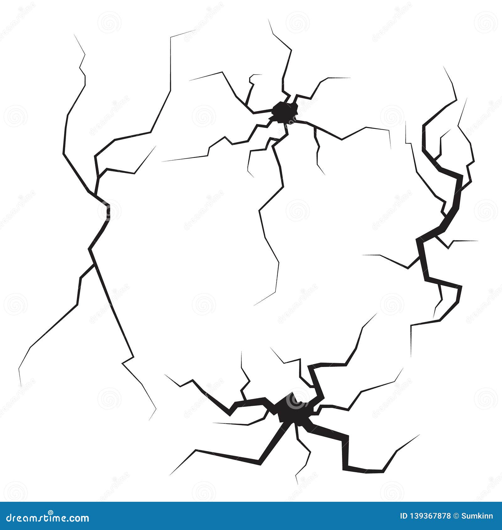 Crack on the surface stock vector. Illustration of decoration - 139367878