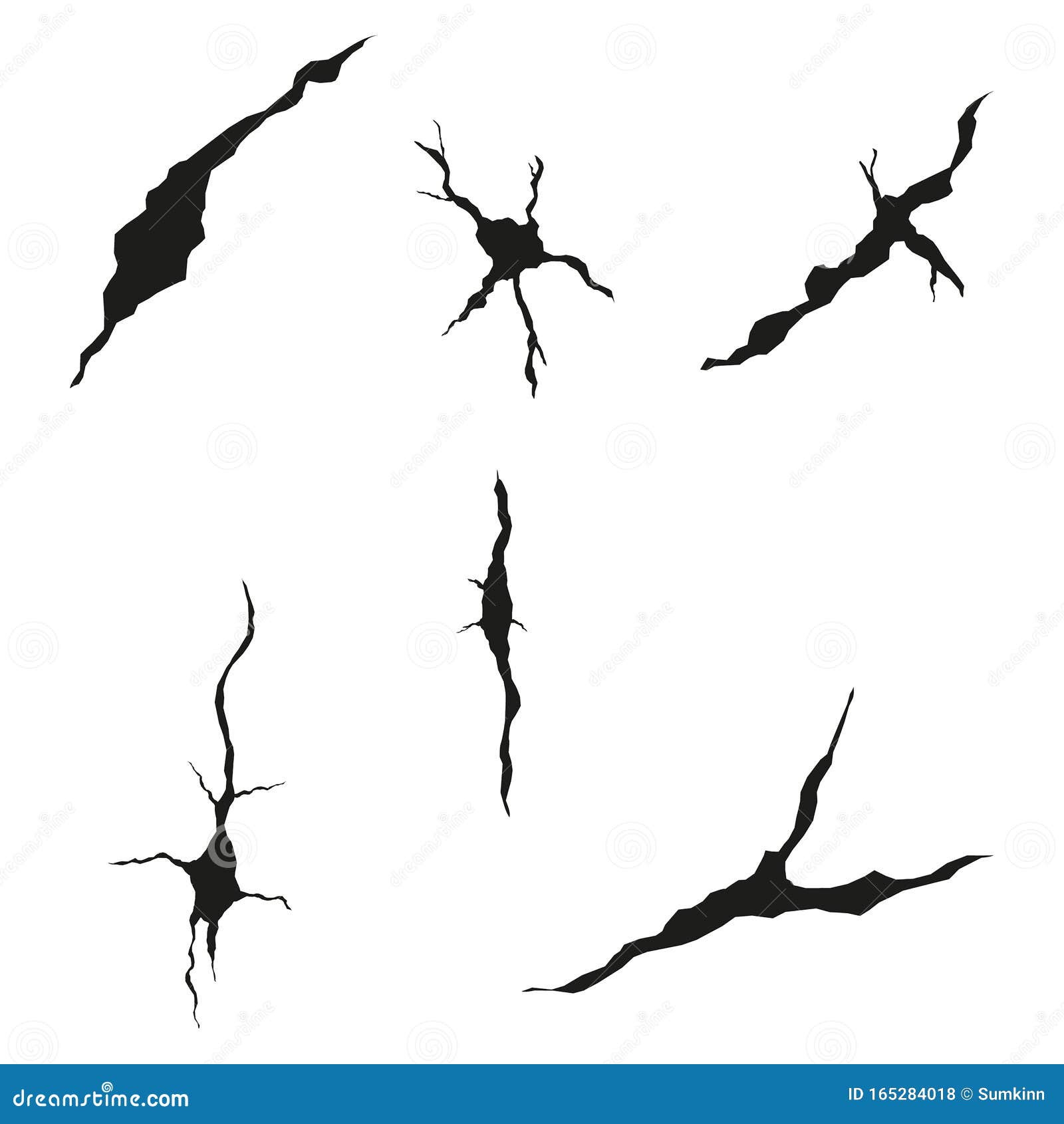 Crack In Surface. Rift In Earth. Realistic Fracture In Wall. Cartoon ...