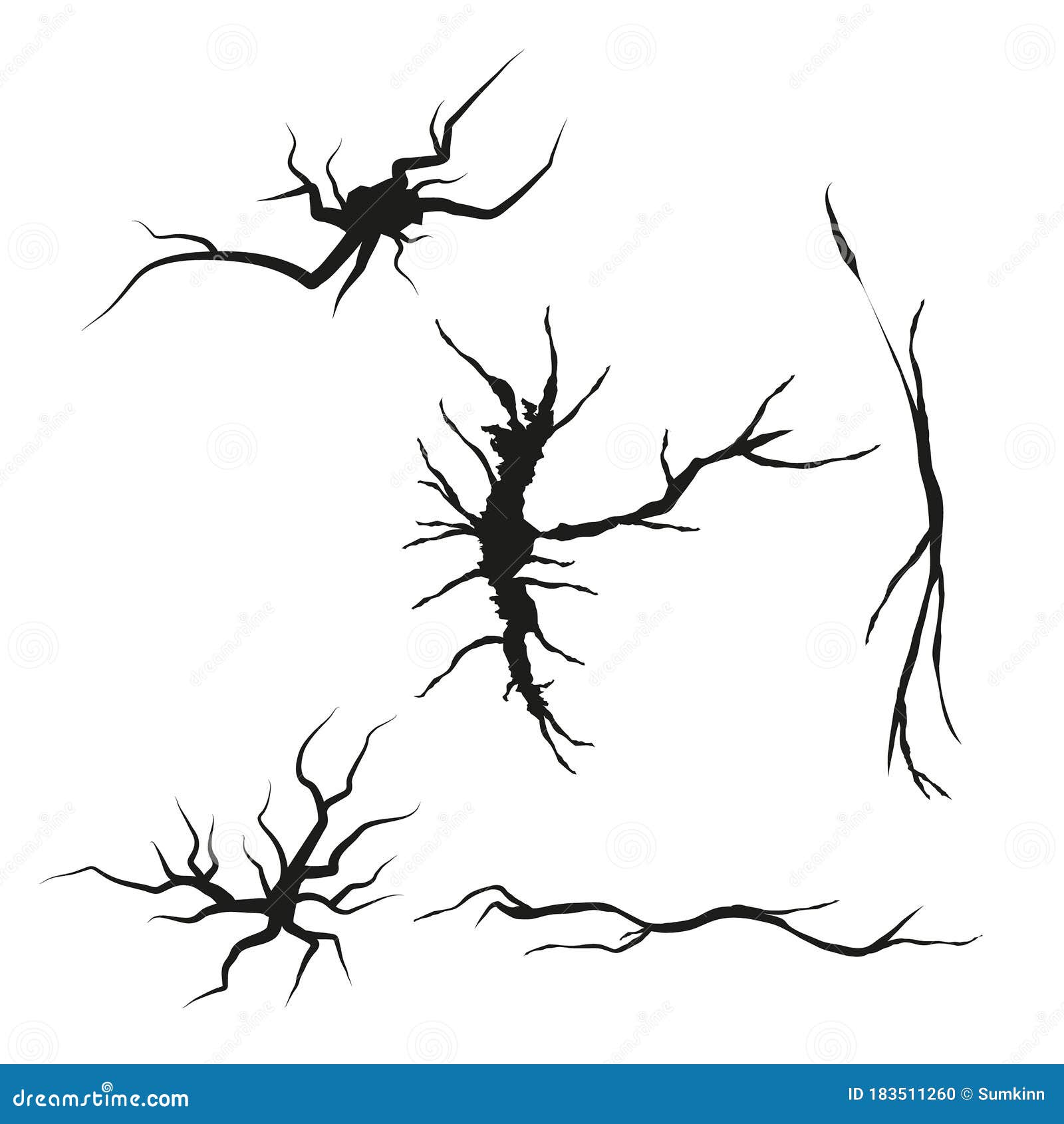 Crack In Surface. Rift In Earth. Realistic Fracture In Wall. Cartoon ...