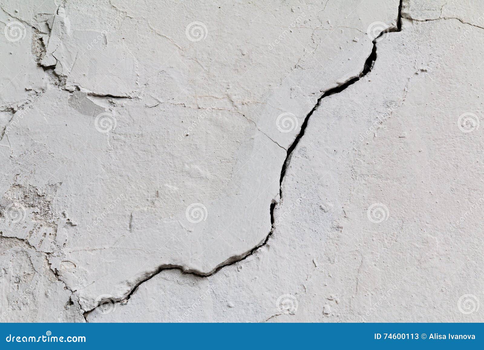 Crack. Texture of Old Painted White Plaster. Cracked Wall. Stock Image ...