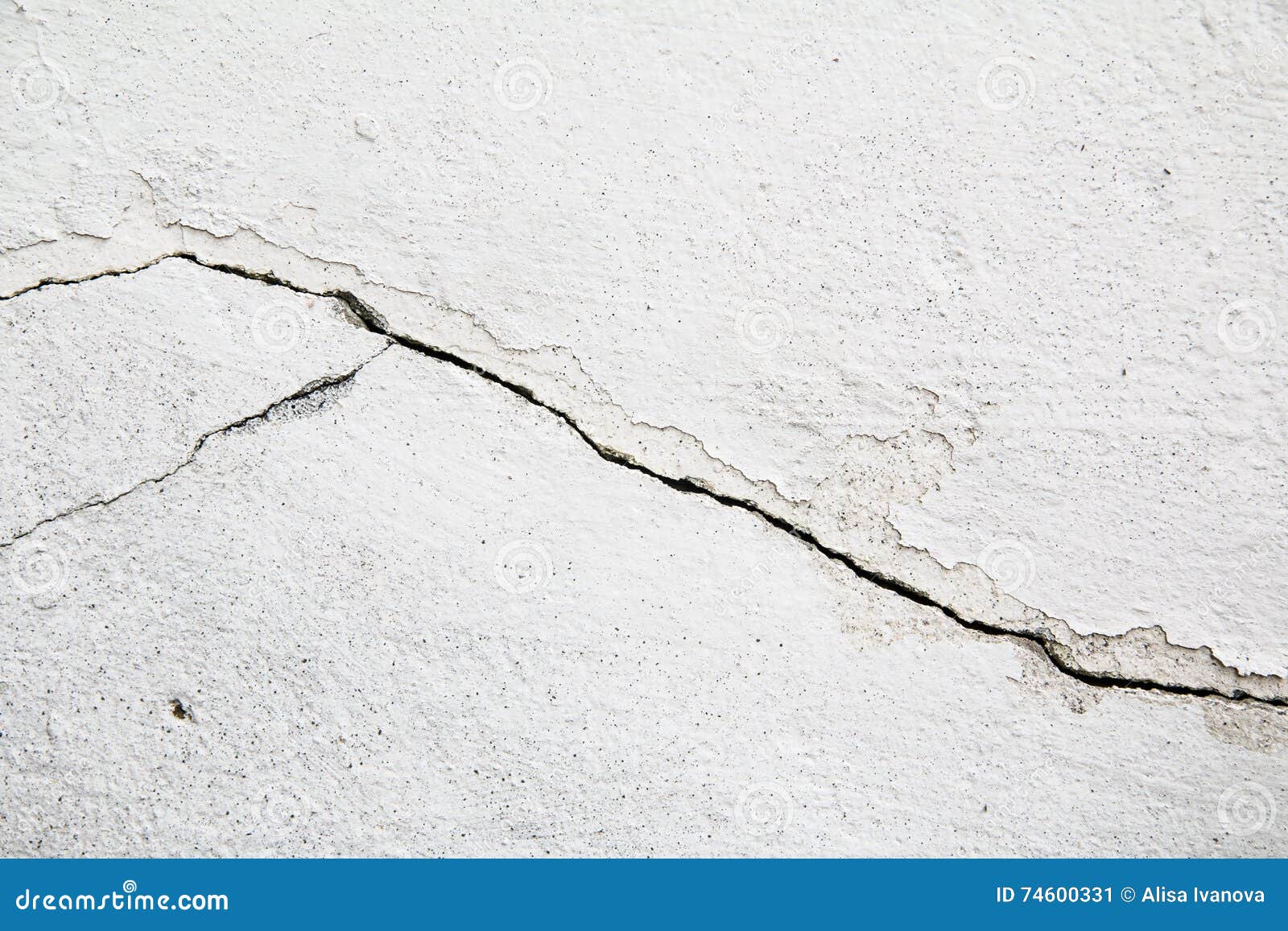 Crack. Texture of Old Painted White Plaster. Cracked Wall. Stock Image ...