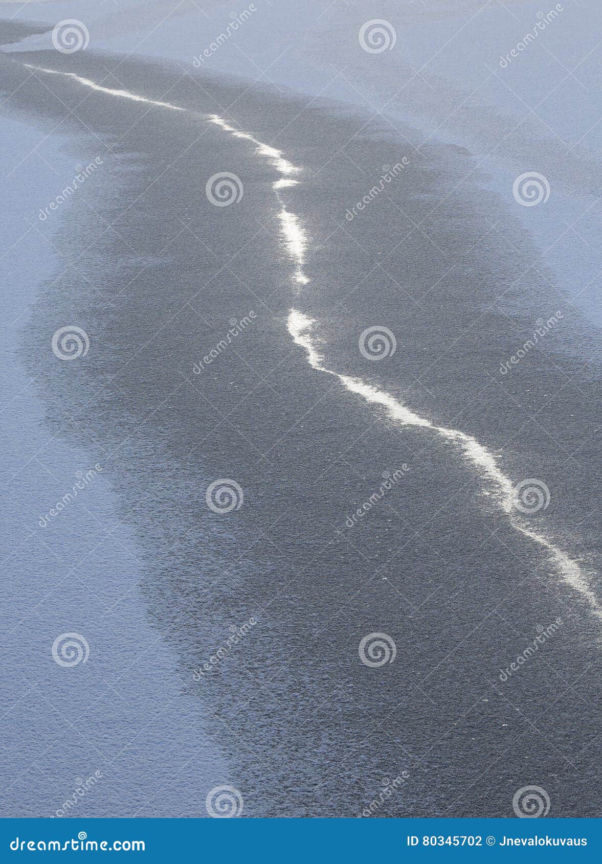 Crack in the thin ice. stock photo. Image of lake, crack - 80345702
