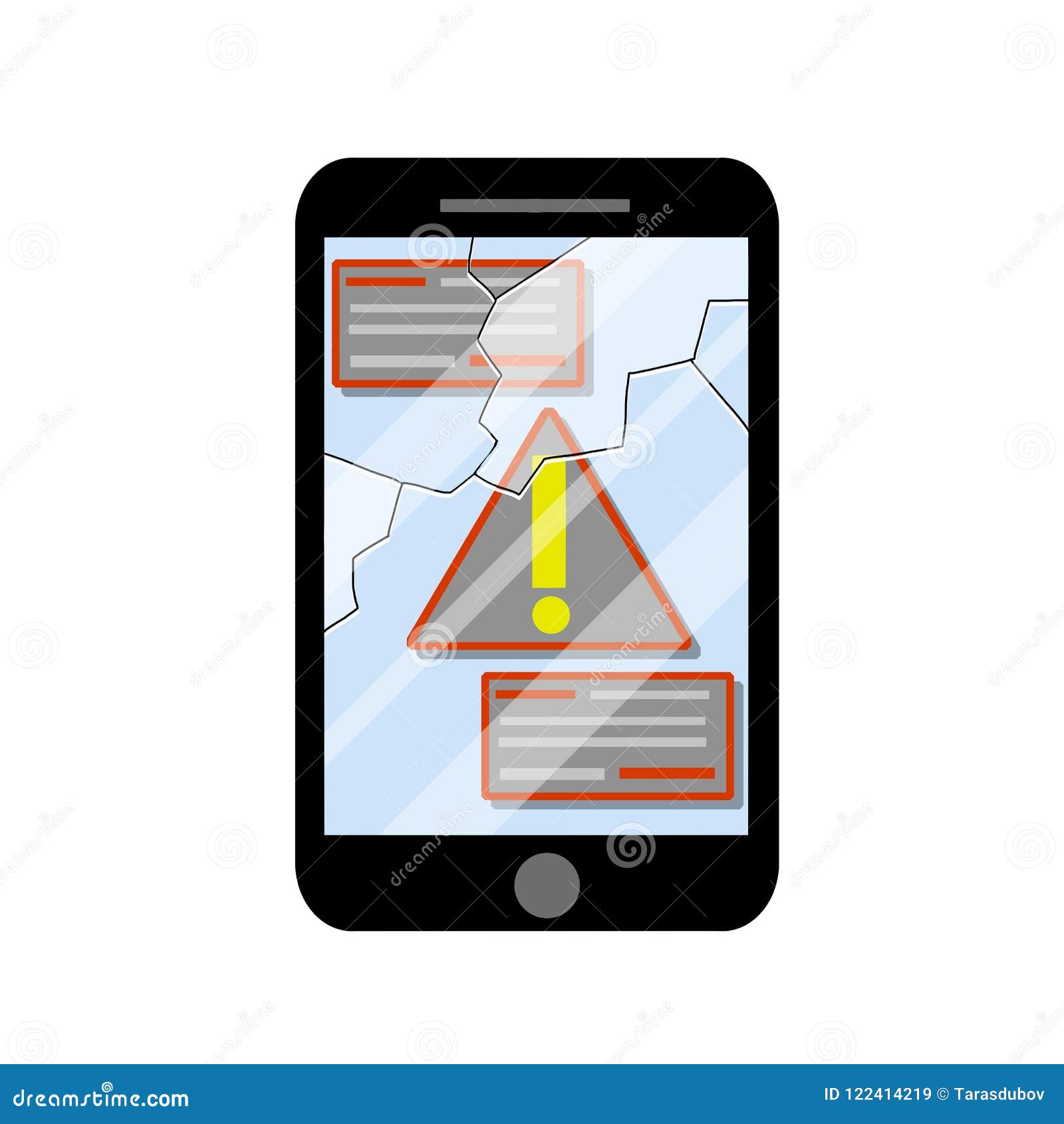 Mobile Phone Draw Illustration. Fatal Error Stock Vector - Illustration ...