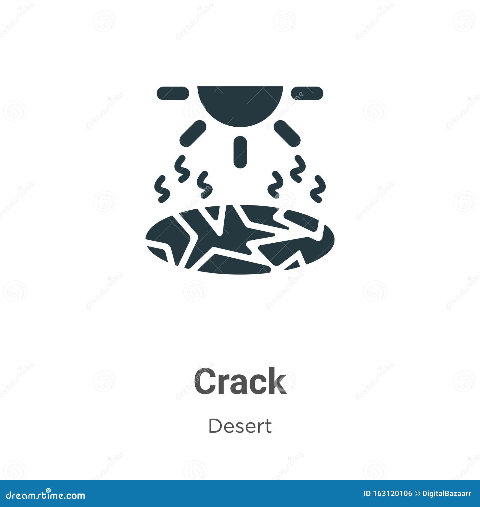 Crack Vector Icon on White Background. Flat Vector Crack Icon Symbol ...