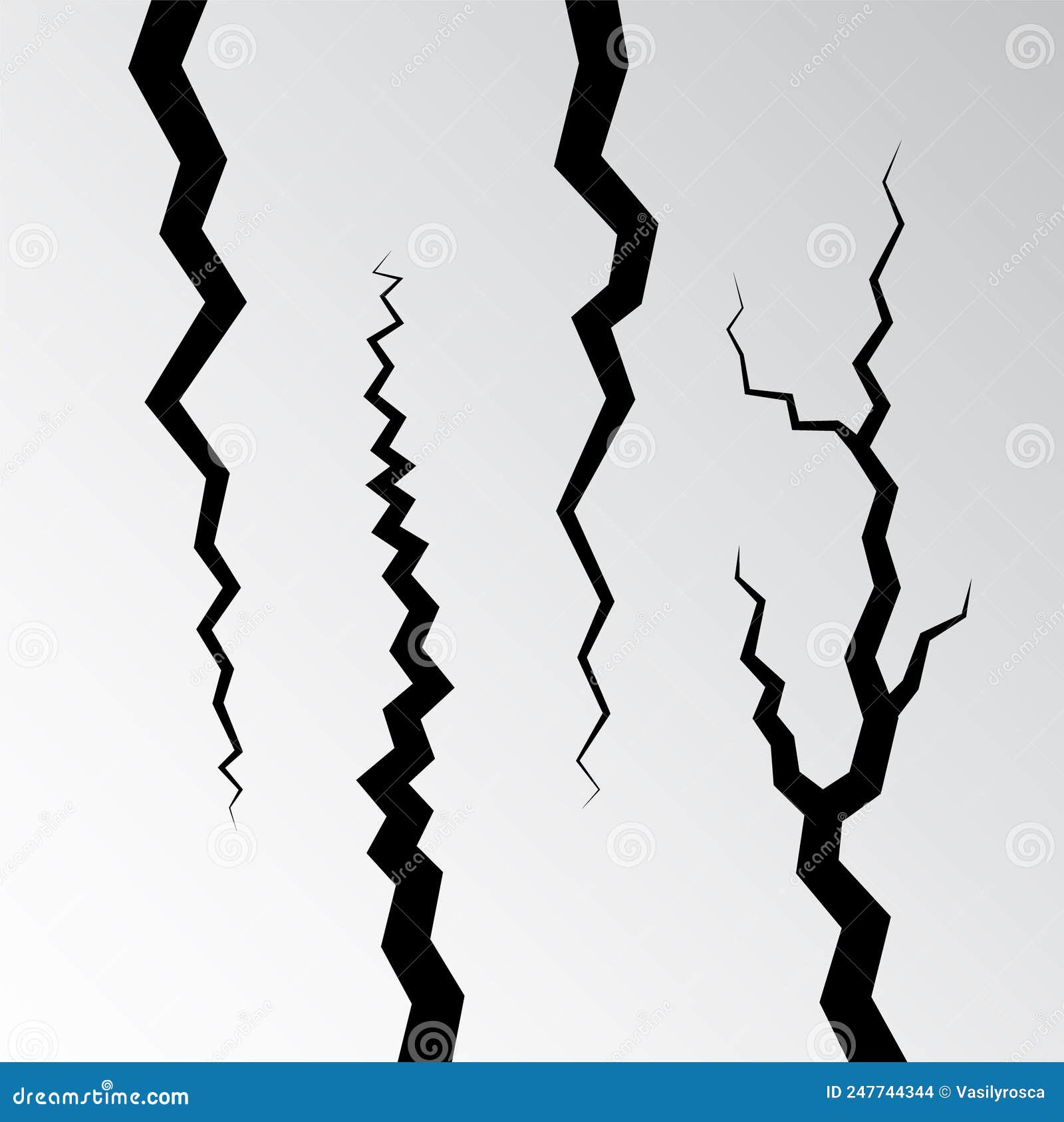 Crack Vector Wall Line Effect. Ground Broken Cracked Wall Earthquake ...