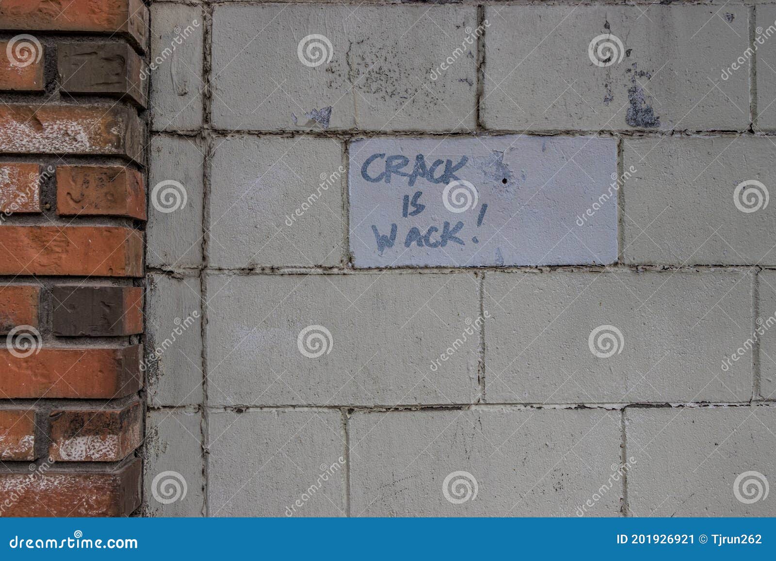 Crack is Wack Graffiti Written on a Brick Wall Stock Image - Image of ...