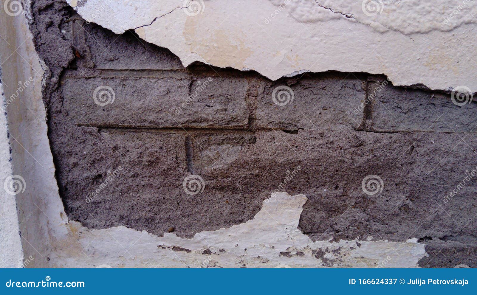 Crack on the Wall of the House. Old Plaster Falls Off the Surface ...