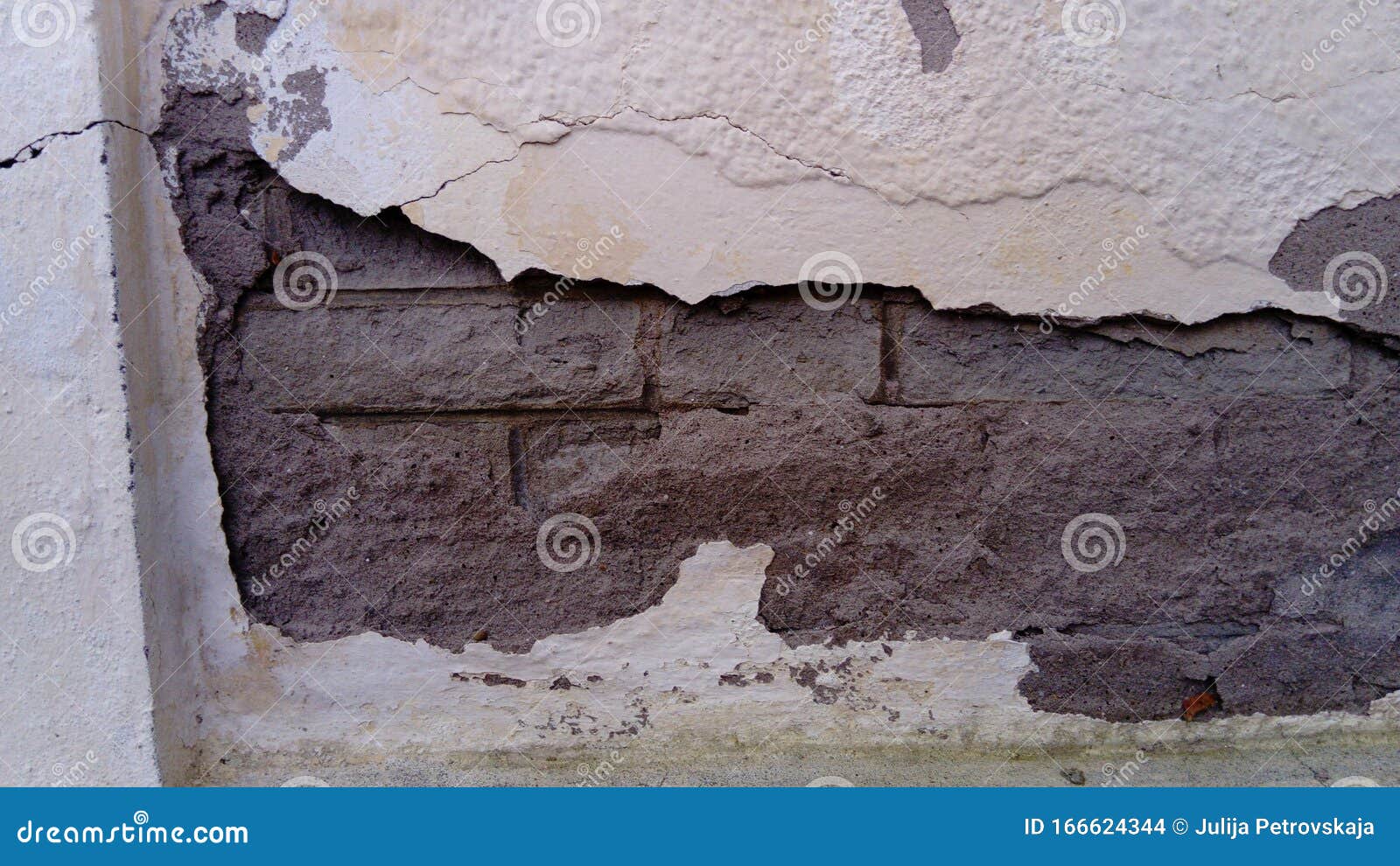 Crack on the Wall of the House. Old Plaster Falls Off the Surface ...