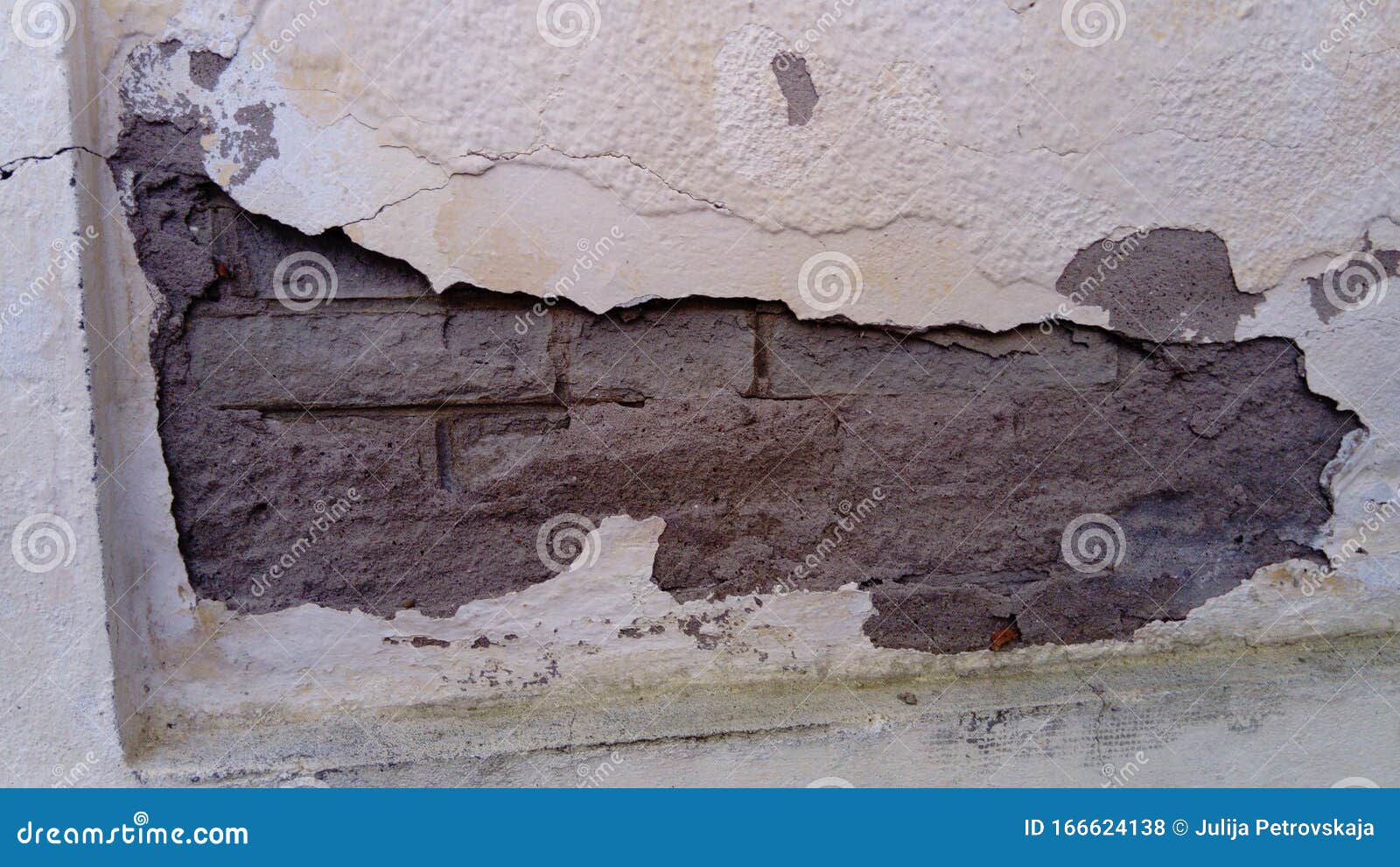 Crack on the Wall of the House. Old Plaster Falls Off the Surface ...