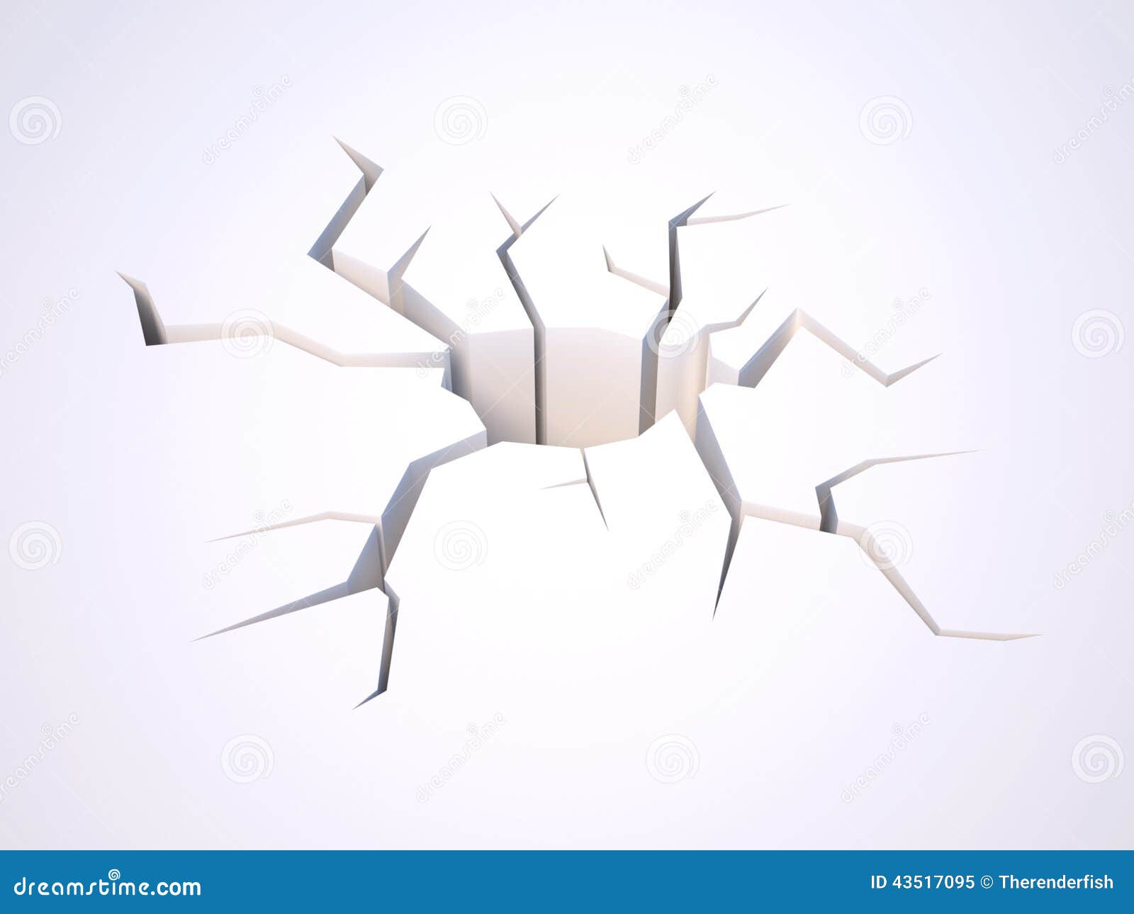 Crack Extreme Defect, Surface Damage Effect, Isolated On White ...