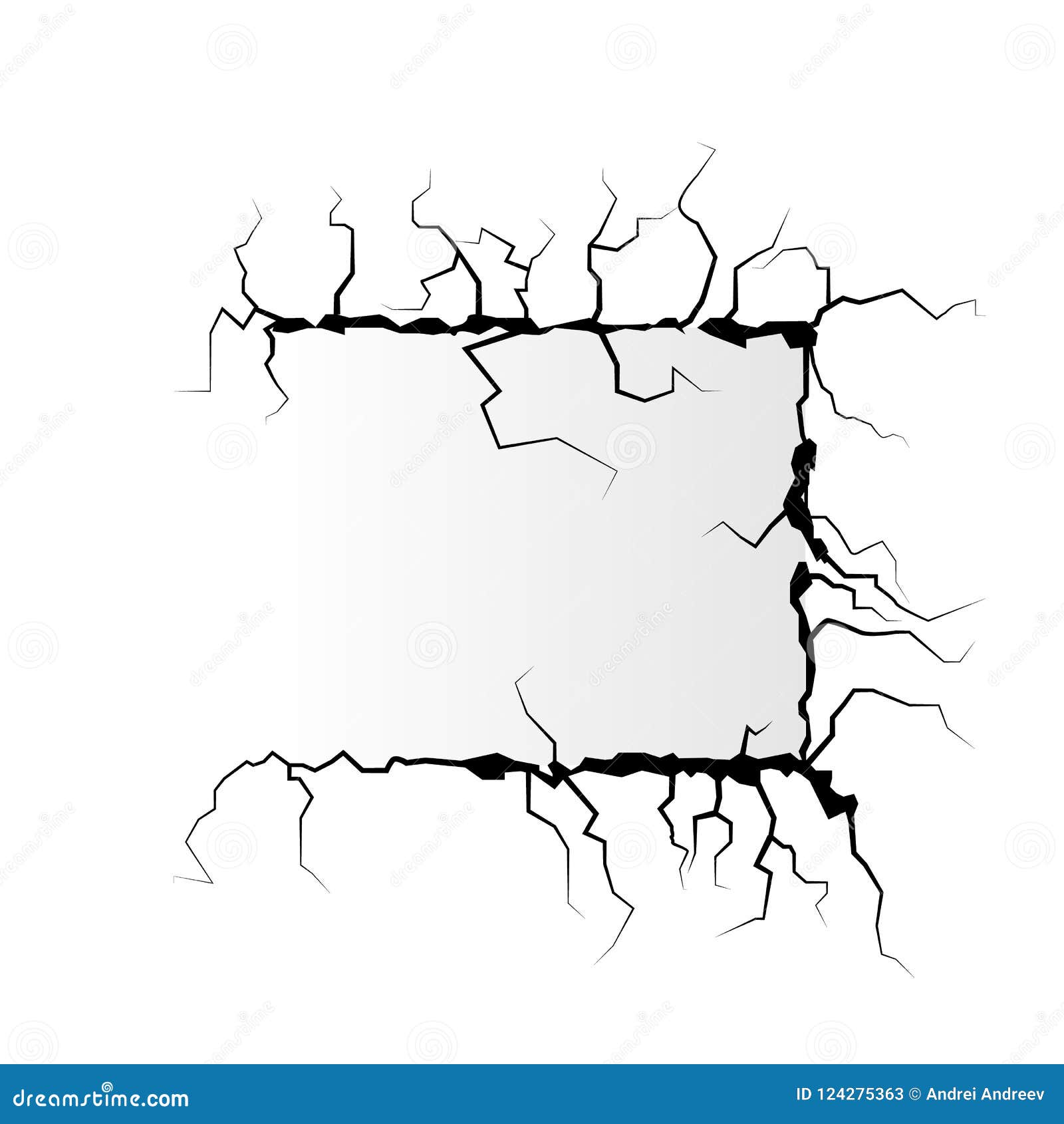 The Crack on the White Wall in the Form of a Square Frame. Stock Vector ...