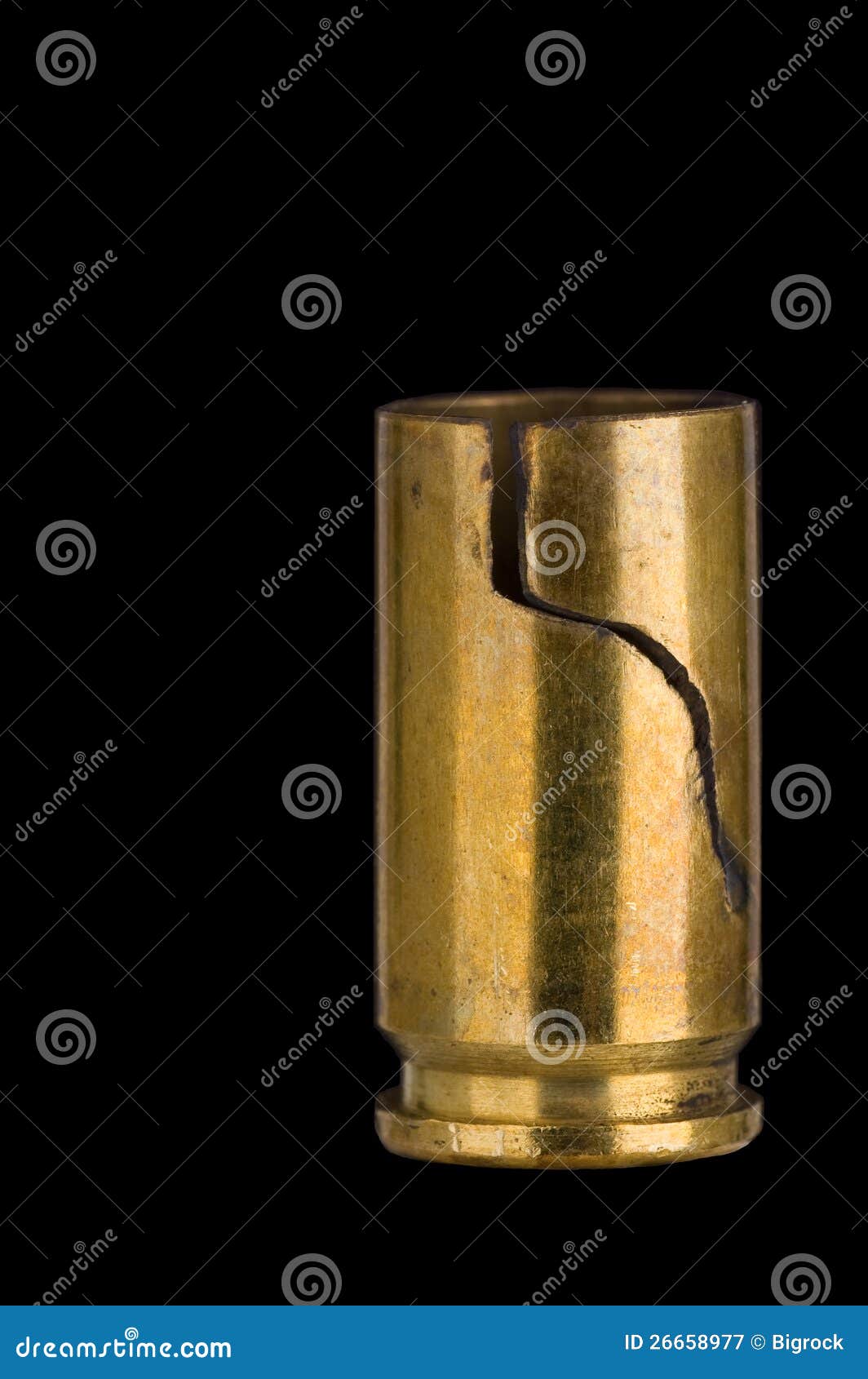 Cracked 9 mm shell casing stock image. Image of inch - 26658977