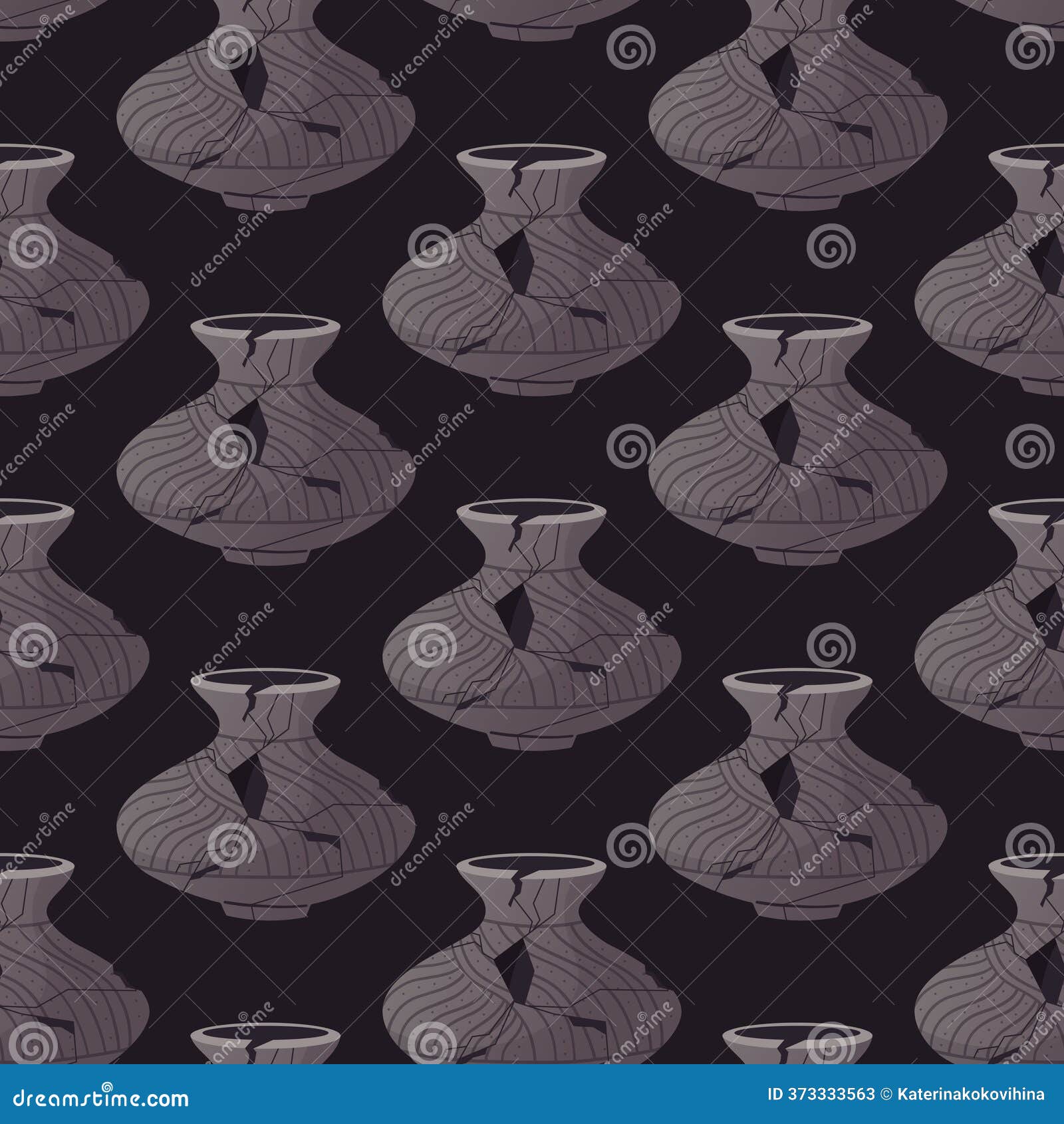 Cracked African Clay Pot With Ethnic Pattern. Broken Tribal Earthenware ...