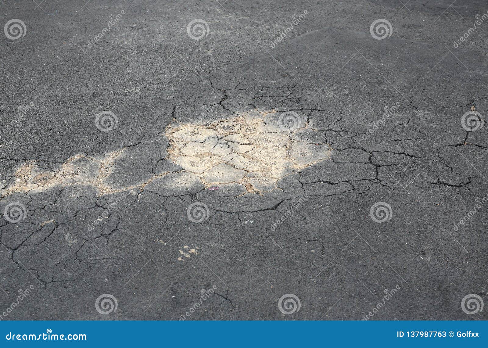 Cracked on asphalt road stock image. Image of grungy - 137987763