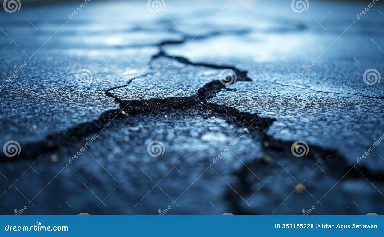 Cracked Asphalt Road Surface Showing Deep Fissures Stock Illustration ...
