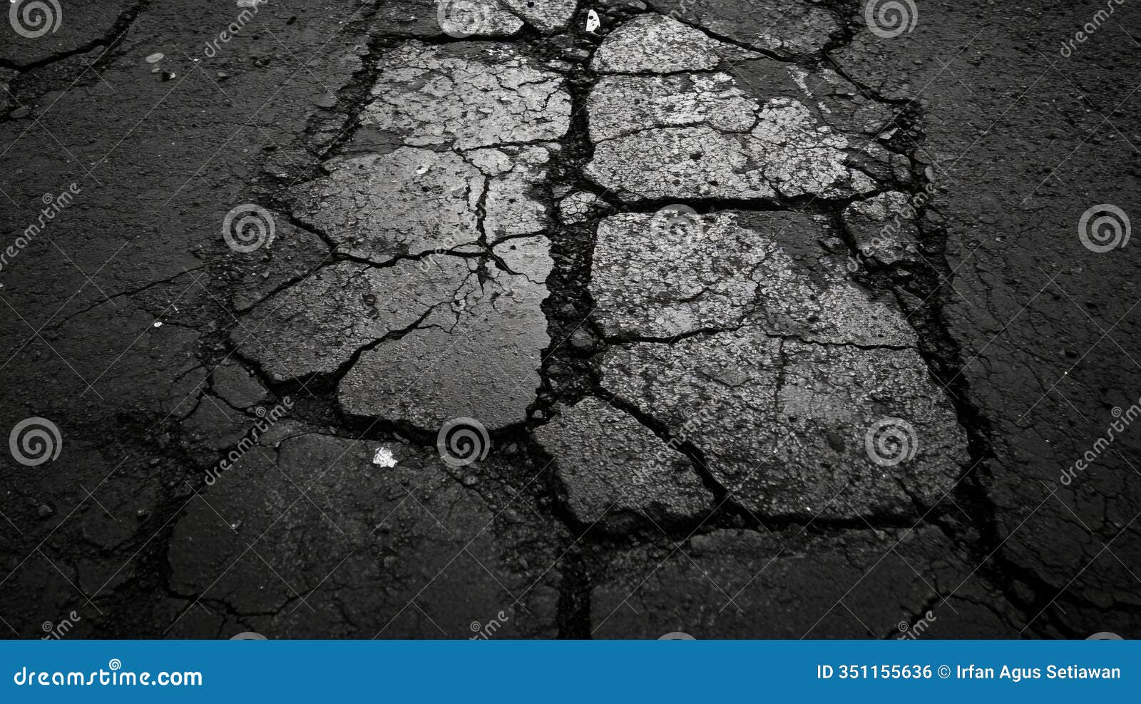 Cracked Asphalt Road Surface Showing Extensive Damage Stock ...