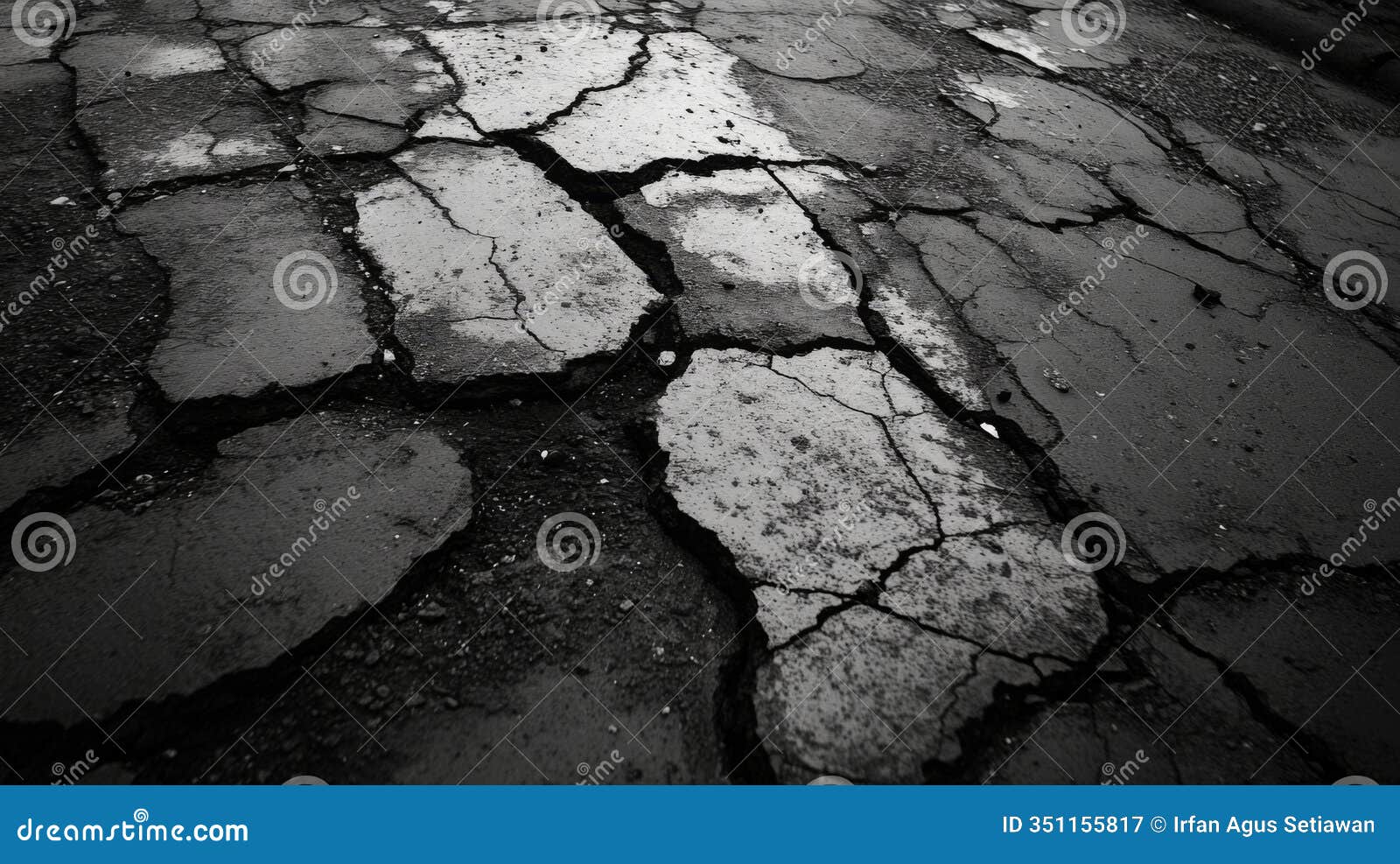 Cracked Asphalt Road Surface Showing Extensive Damage Stock ...