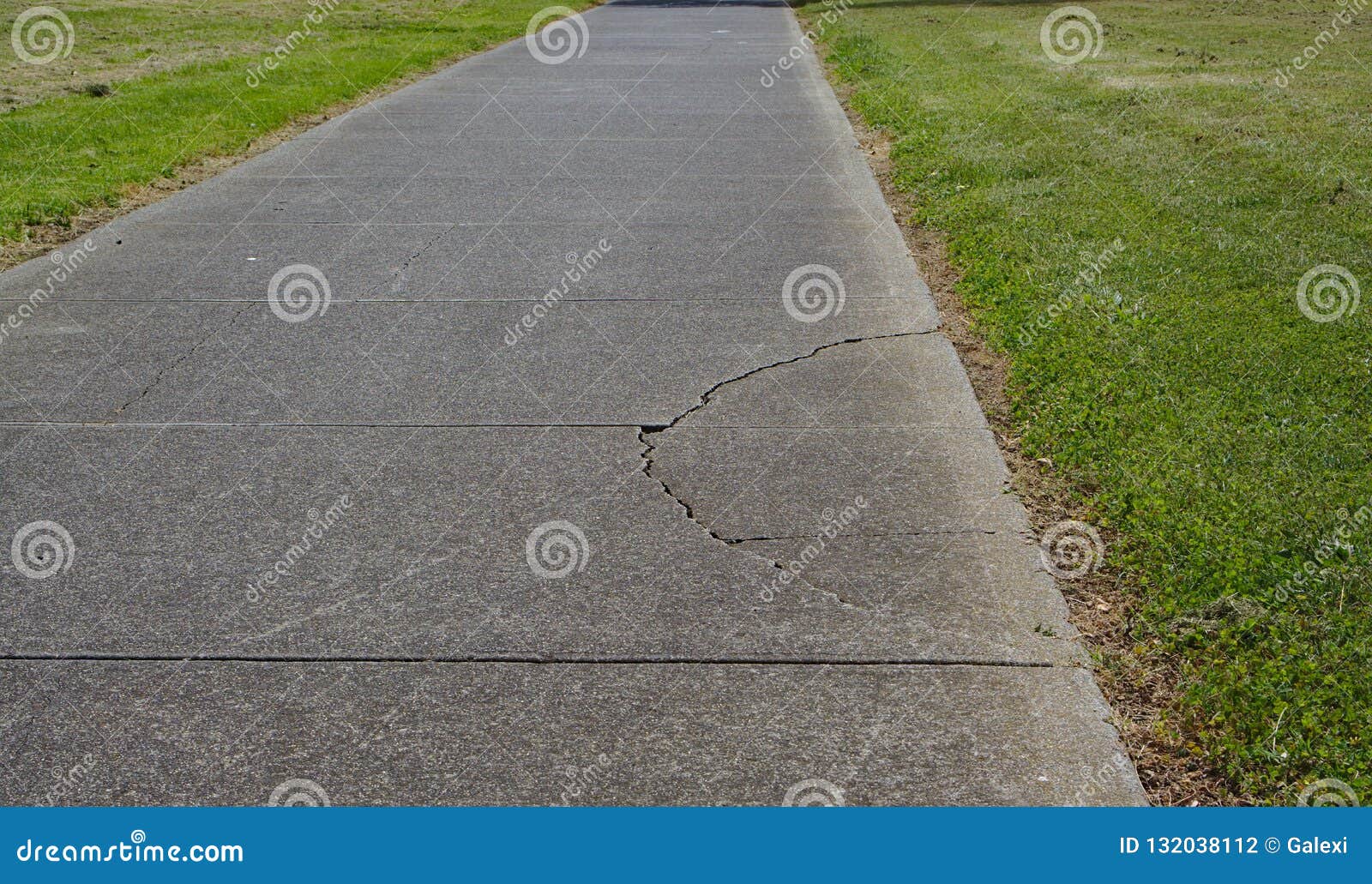 Cracked Asphalt on Walking Path Stock Photo - Image of grey, damage ...