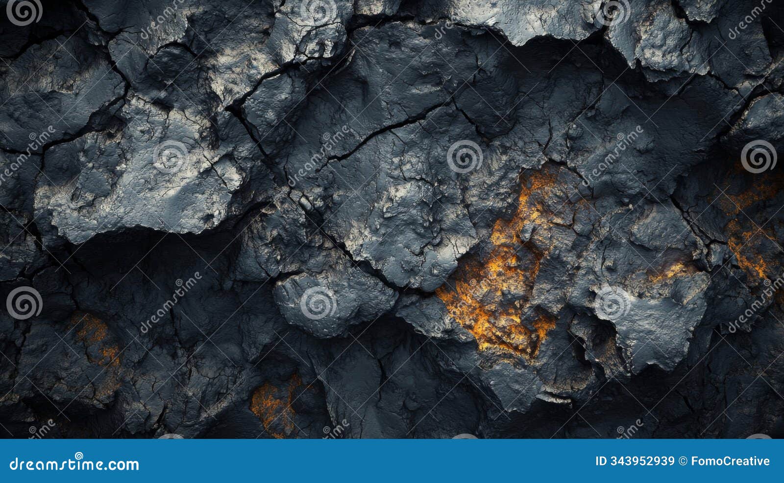Cracked Black Rock Surface with Golden Veins Stock Illustration ...