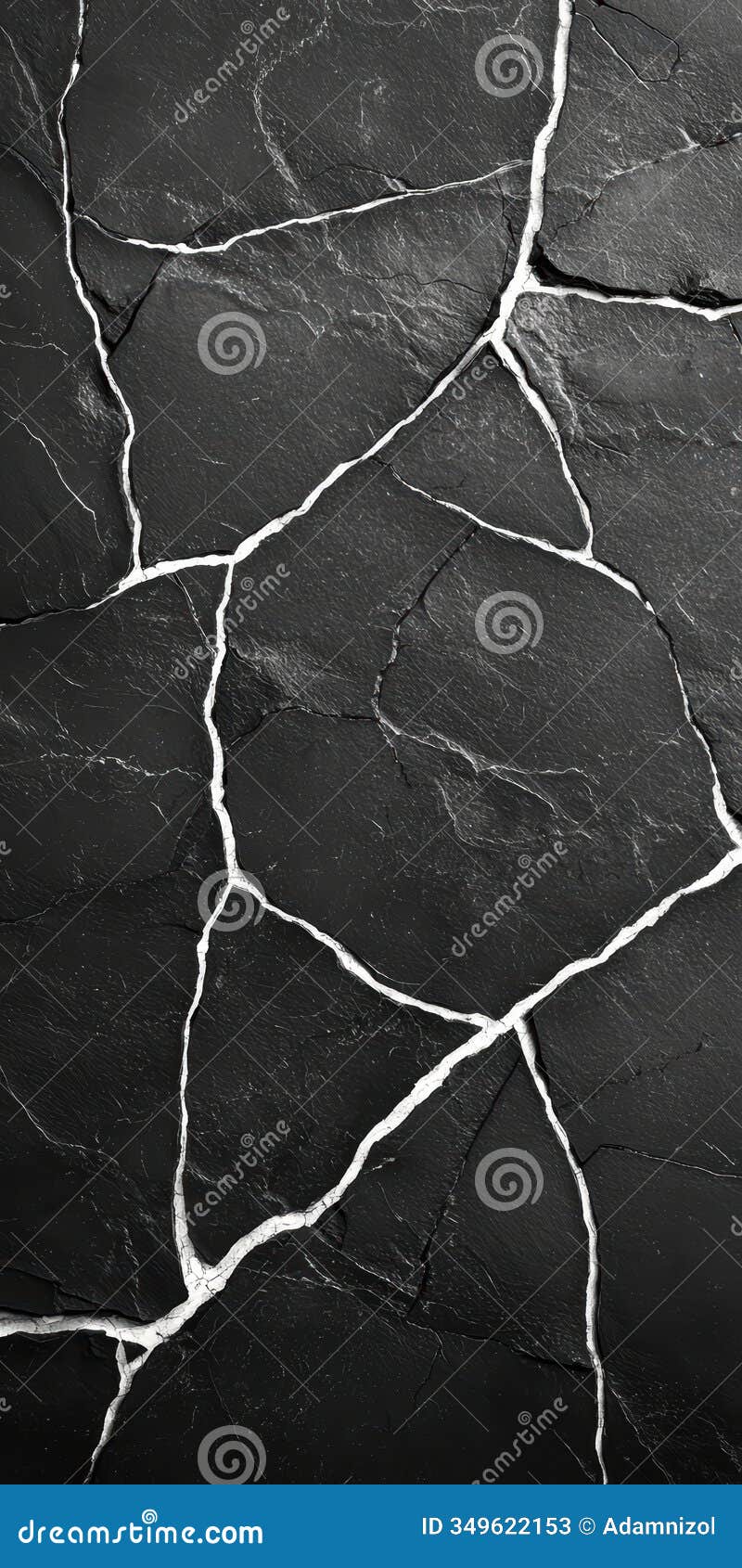 Cracked Black Slate Texture Background Stock Illustration ...