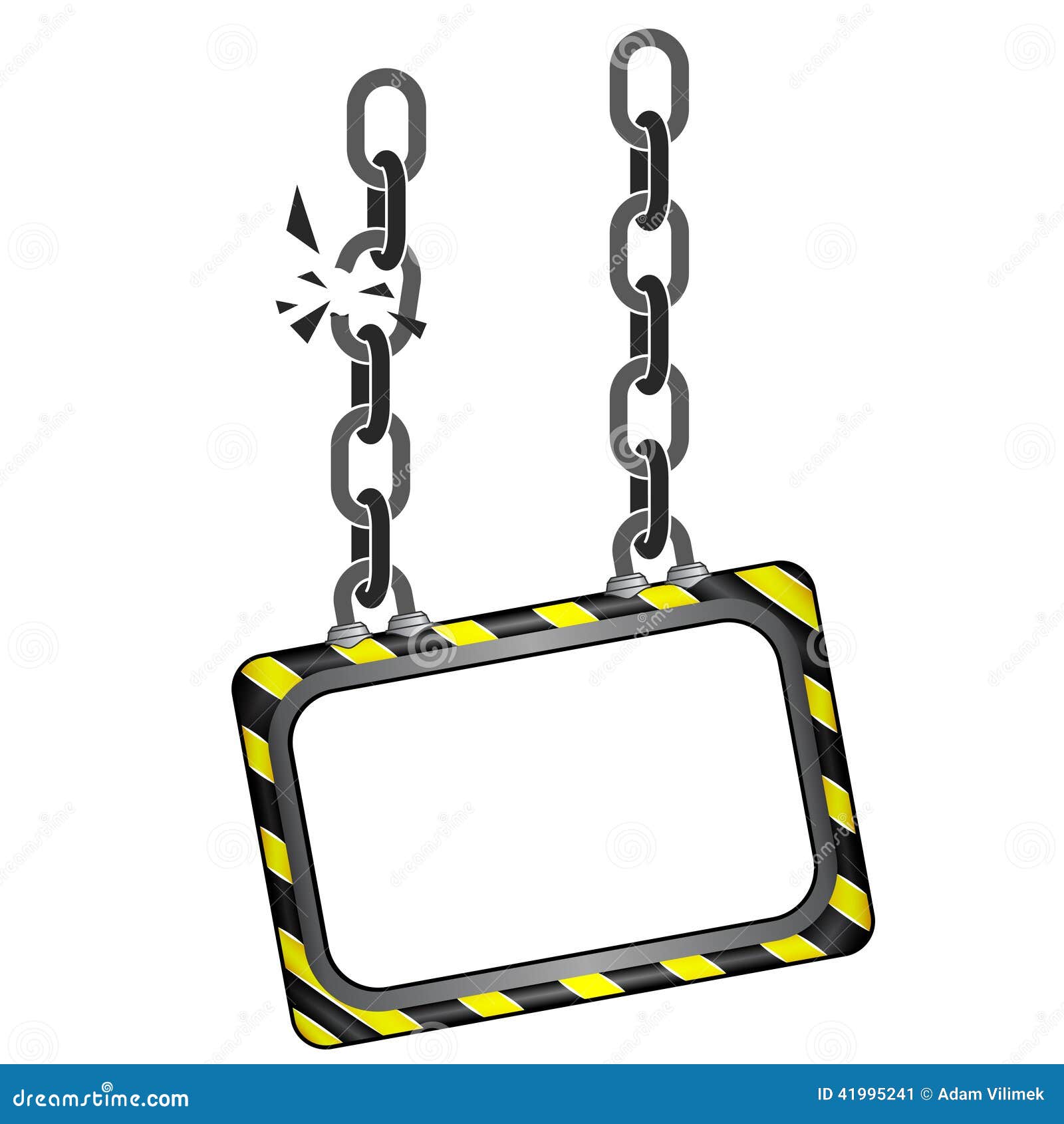 Cracked Black Yellow Striped Chain Board Template Stock Illustration ...