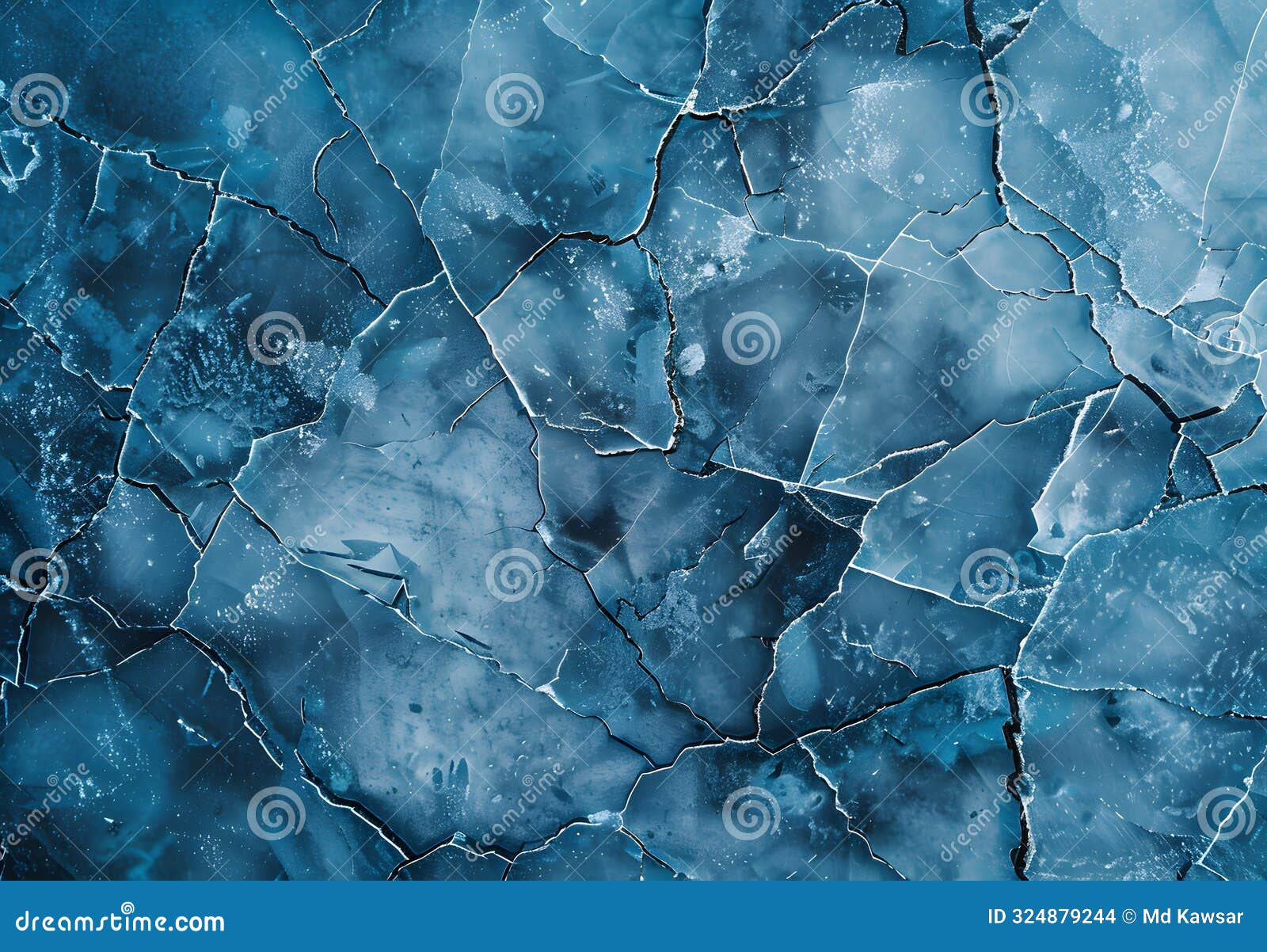 Cracked Blue Ice Texture Background Stock Illustration - Illustration ...