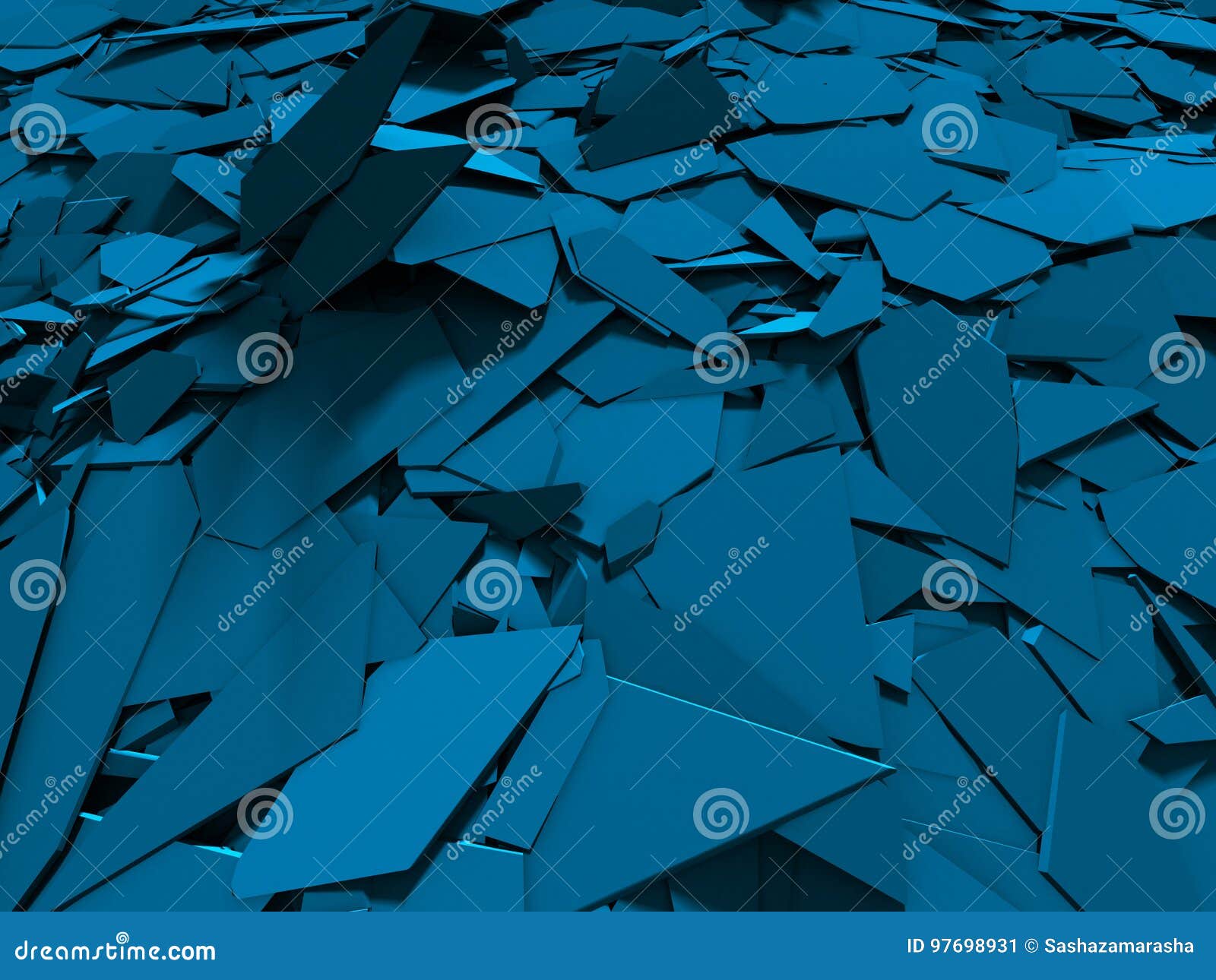 Cracked Blue Shiny Demolition Broken Surface Background Stock ...