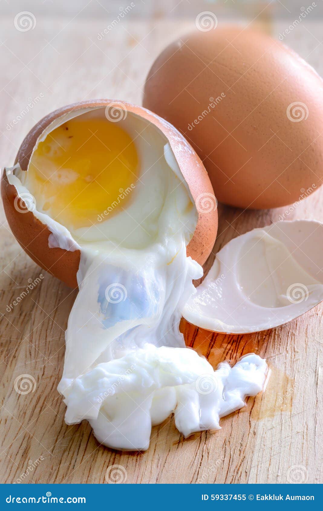 Cracked Boiled Egg.Exploded Egg With Yoke..The Concept Of Improper ...
