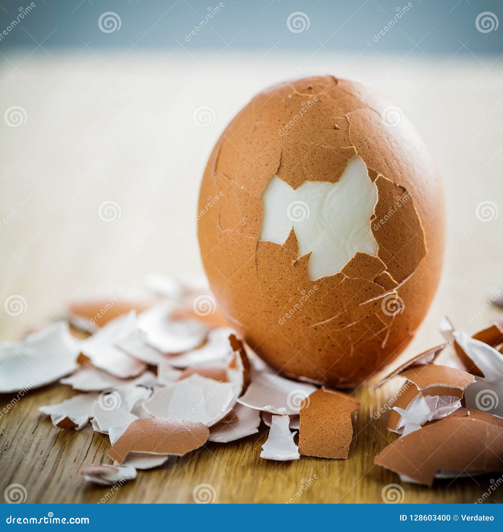 Cracked boiled hen egg stock photo. Image of easter - 128603400