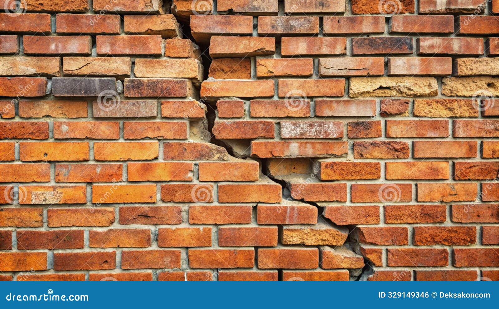 A Cracked Brick Wall Indicating Sinking Foundations Requiring ...