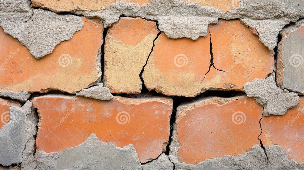 Cracked Brick Wall Showing Significant Deterioration Stock Illustration ...