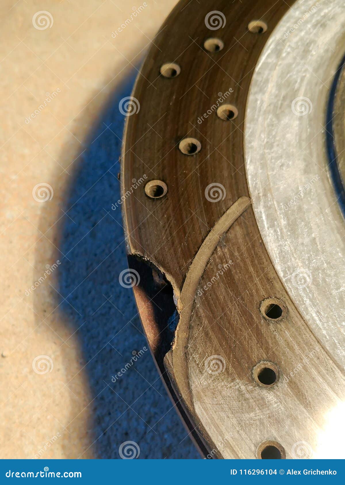 Cracked and Brocken Break Disk from a Car Stock Photo - Image of shaft ...