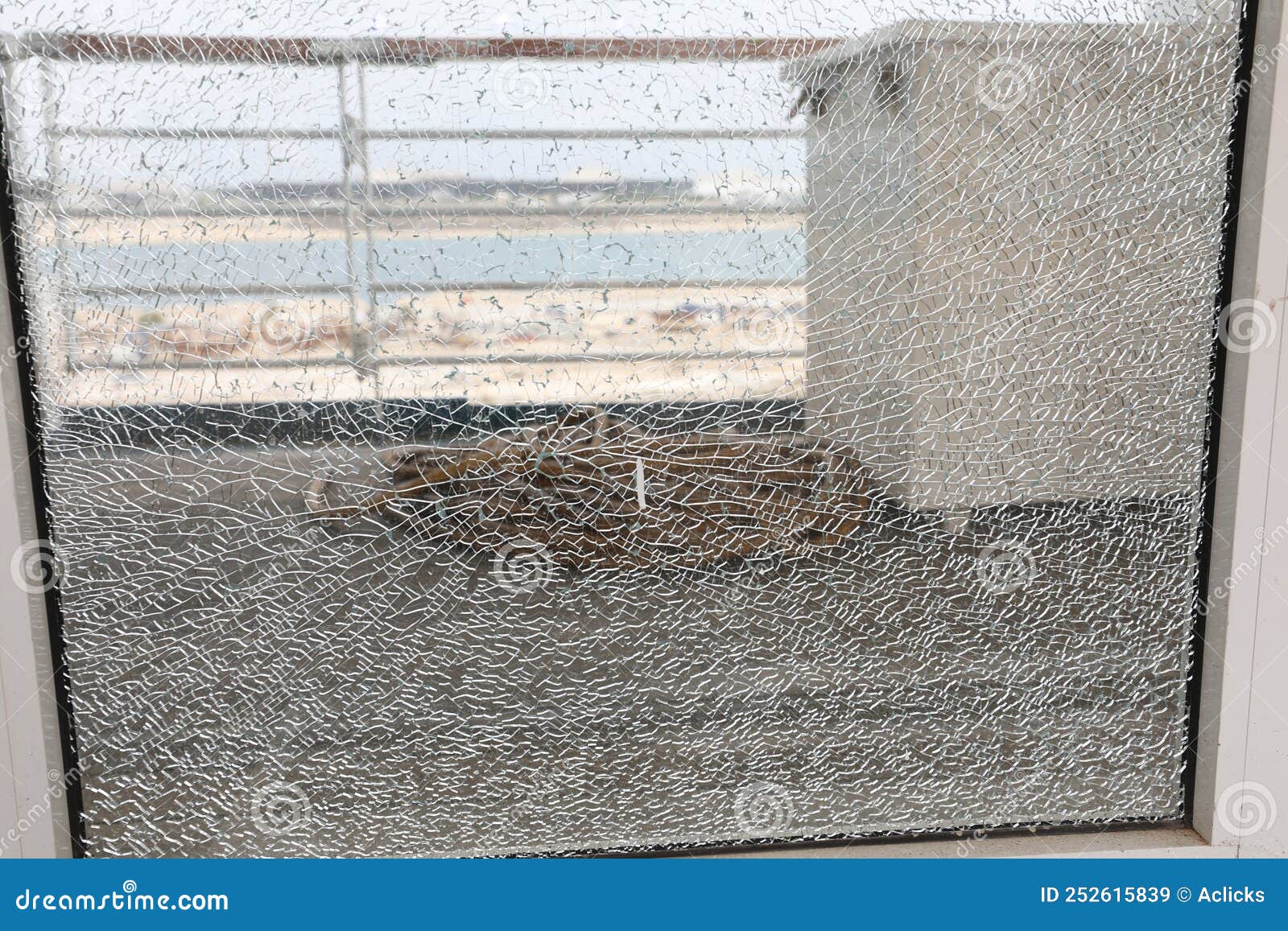 Cracked Broken Destroyed Glass Damaged Window Background Royalty-Free ...