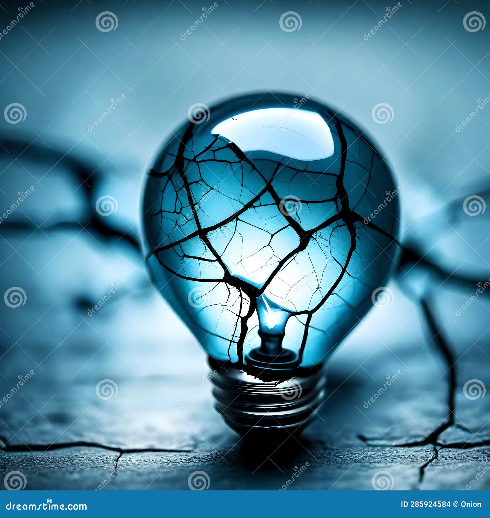 Cracked Broken Lightbulb - Ai Generated Image Stock Illustration ...