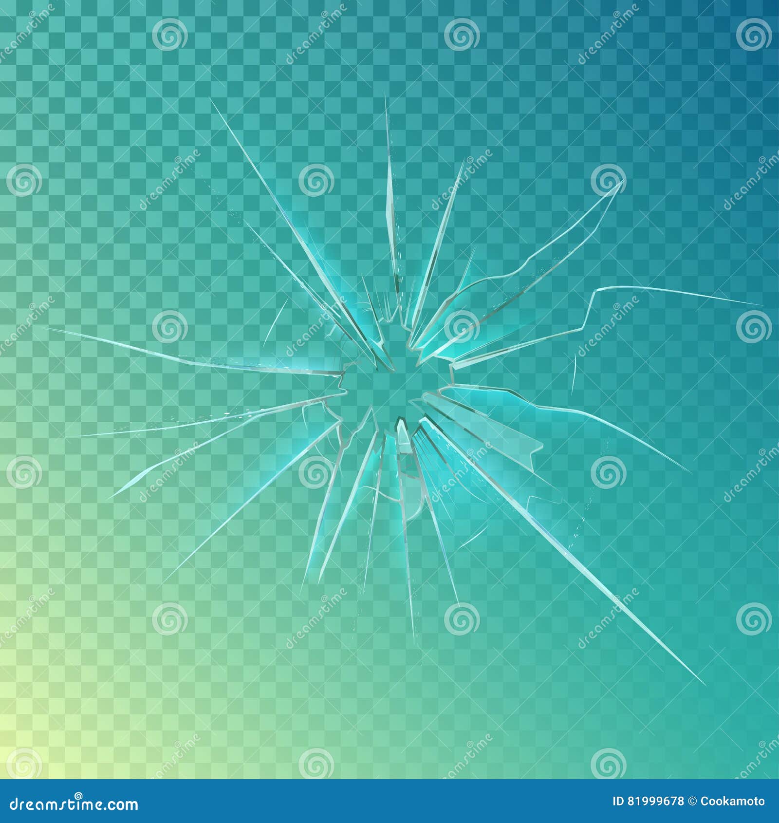 Cracked or Broken, Shattered Glass, Mirror Stock Vector - Illustration ...