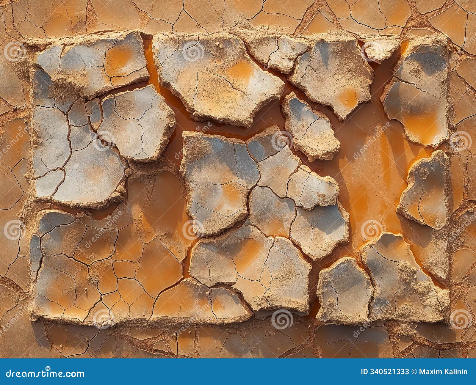 A Cracked and Broken Surface with a Brown and Orange Color Stock Image ...