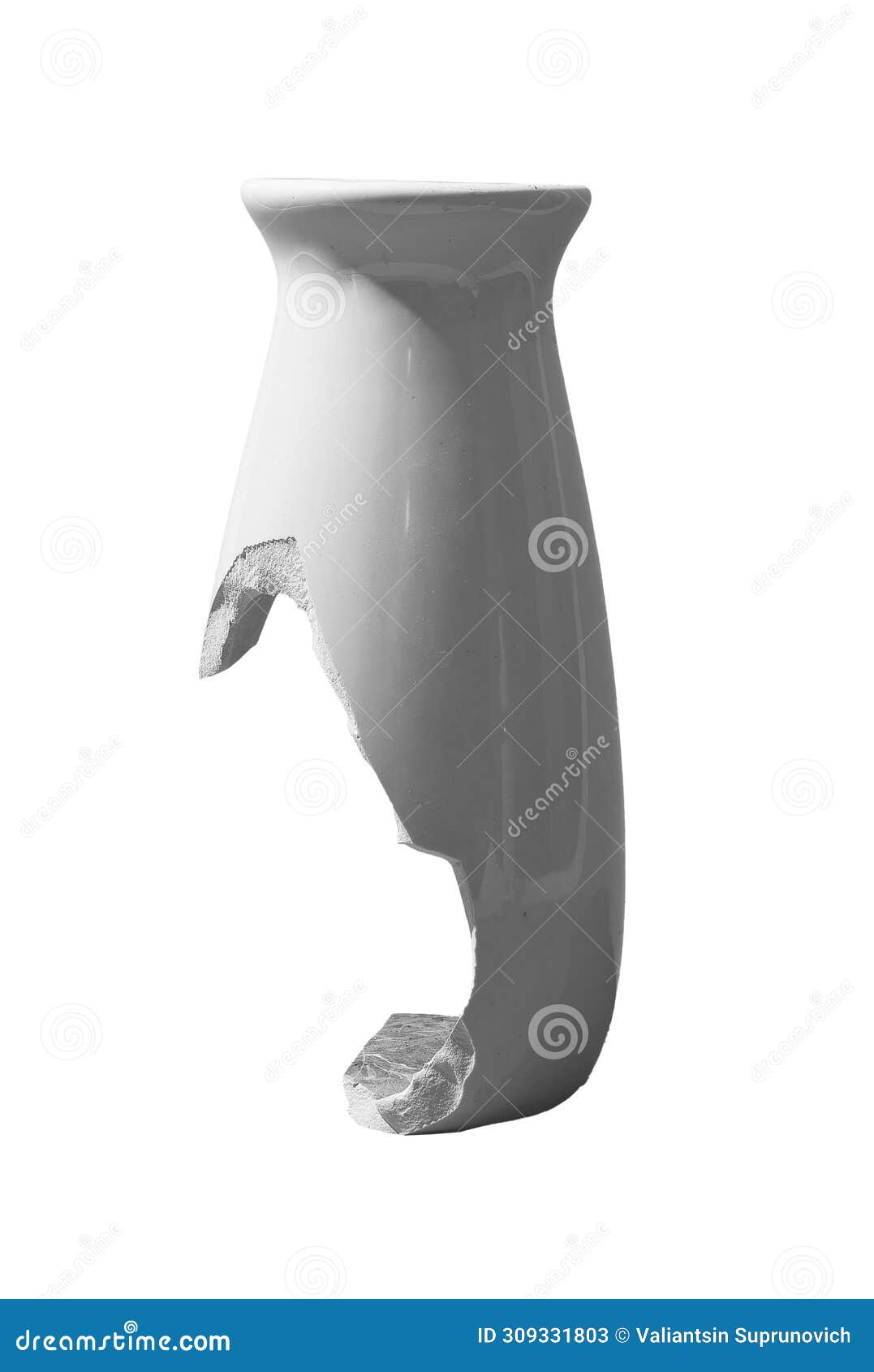 Cracked Broken Vase. Smashed Ceramic Pottery with Hole, Isolated on ...