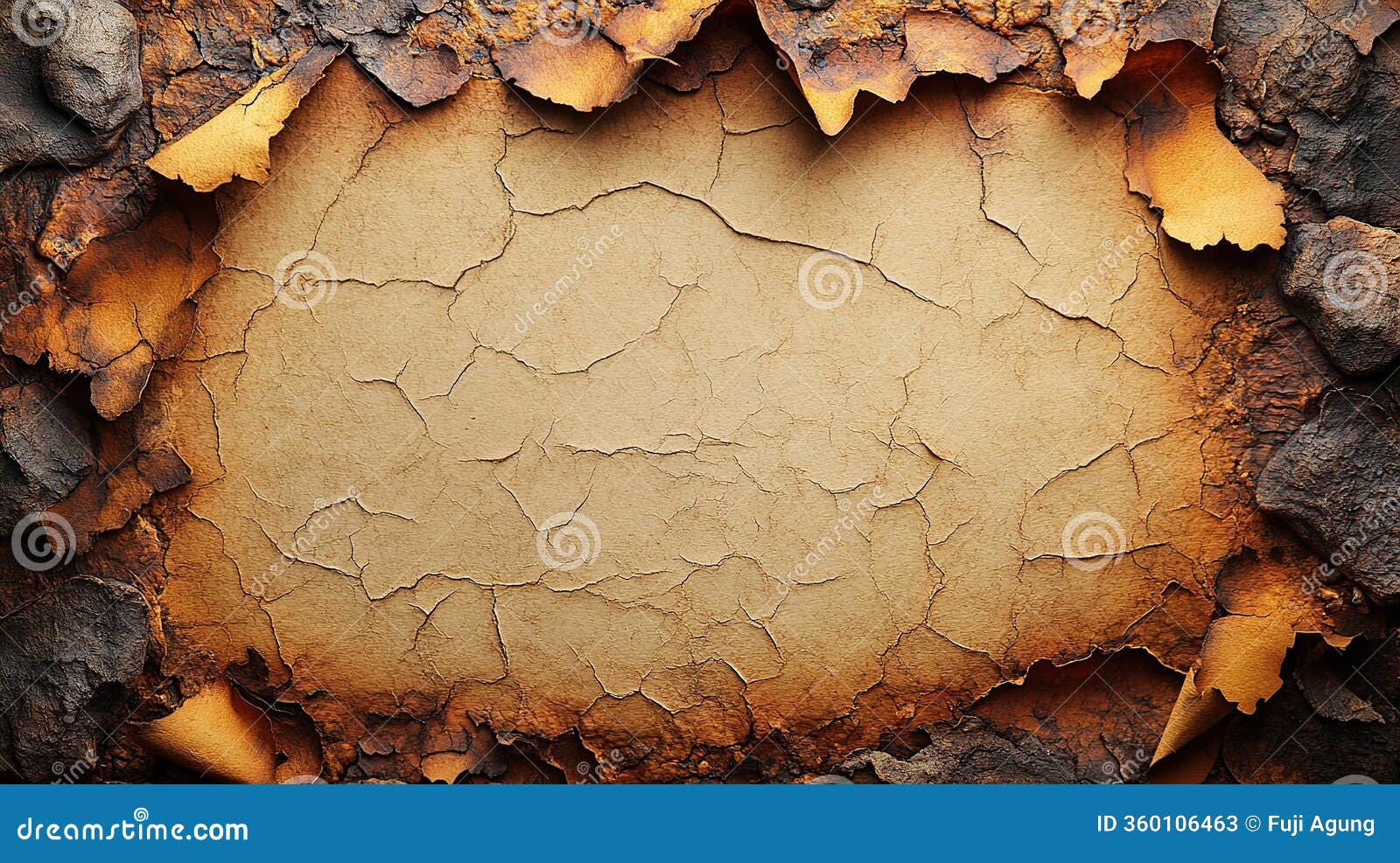 Cracked, Burnt Paper Frame, Textured Background, Design Element Stock ...
